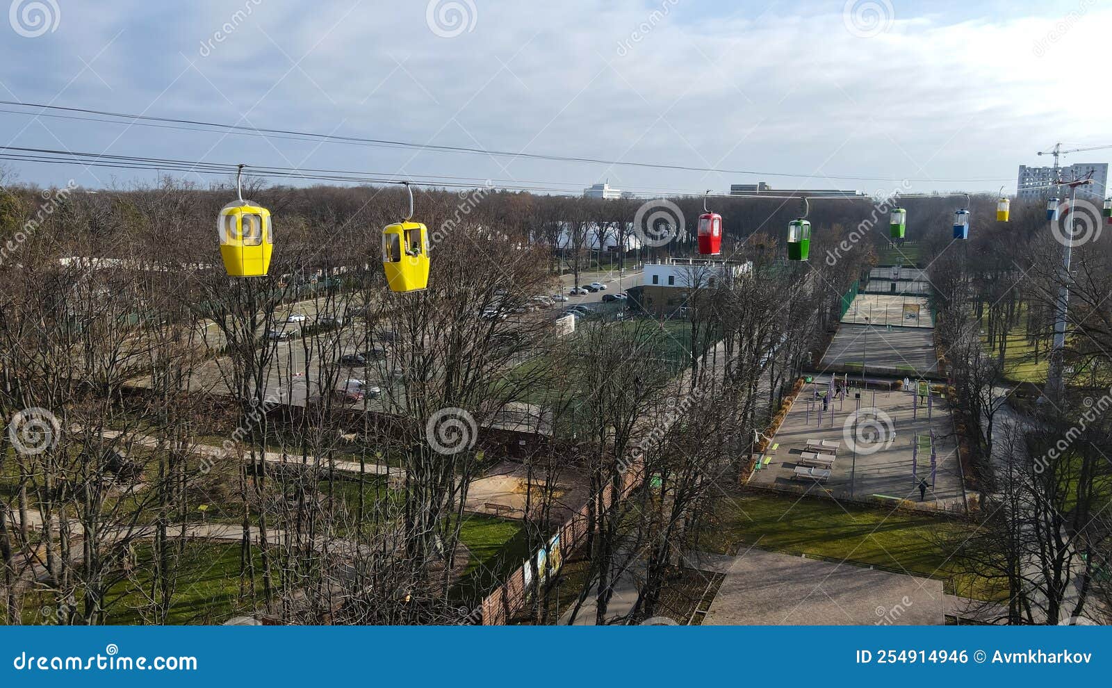 Cable Car in the Park of the City of Kharkov Stock Photo - Image of ...