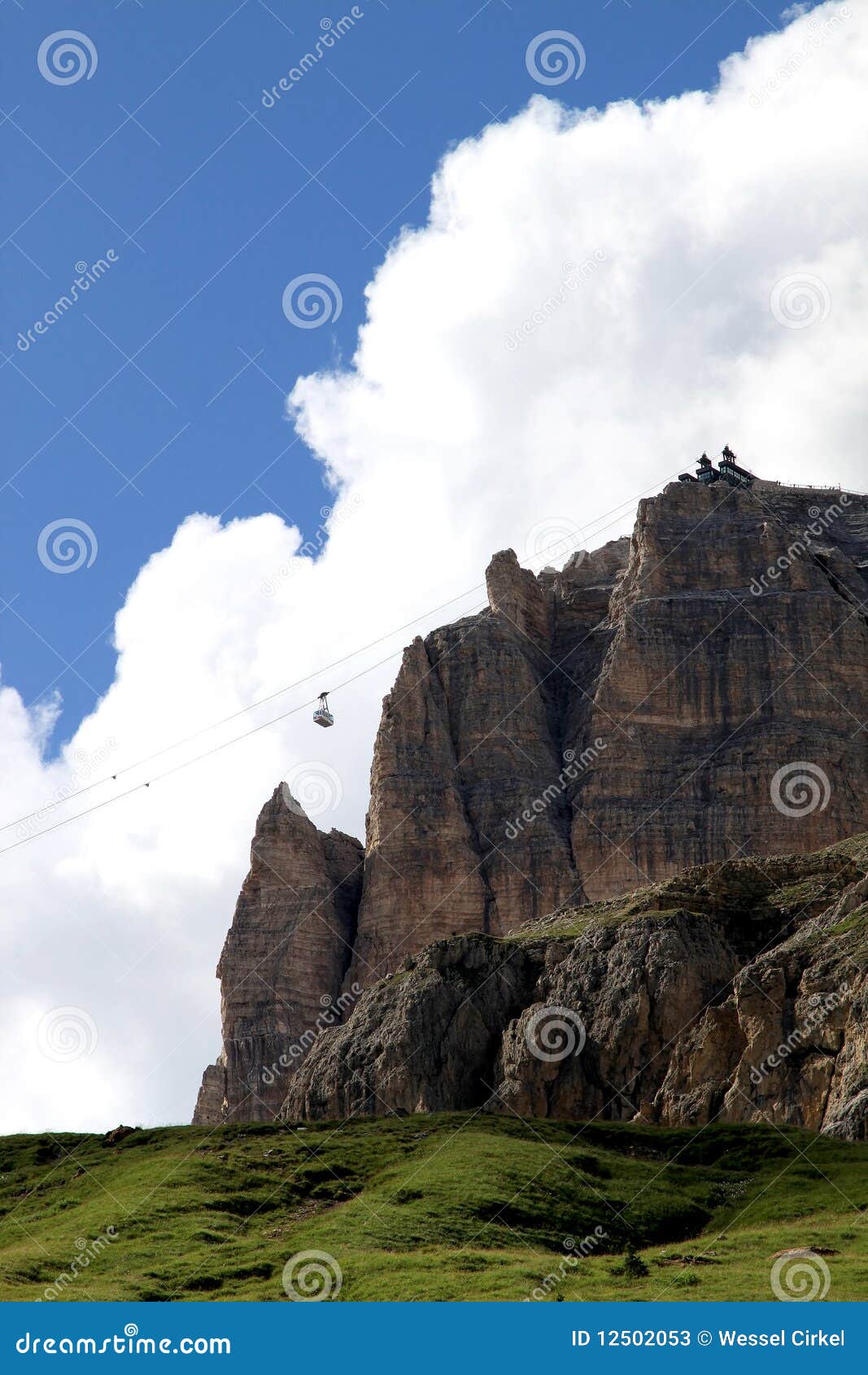 Cable Car at the Pass Pordoi in Italian Dolomites Stock Image - Image ...
