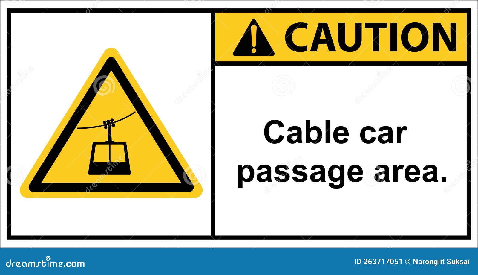Cable Car, Cable Car Passing Area.,Sign Caution Stock Vector ...