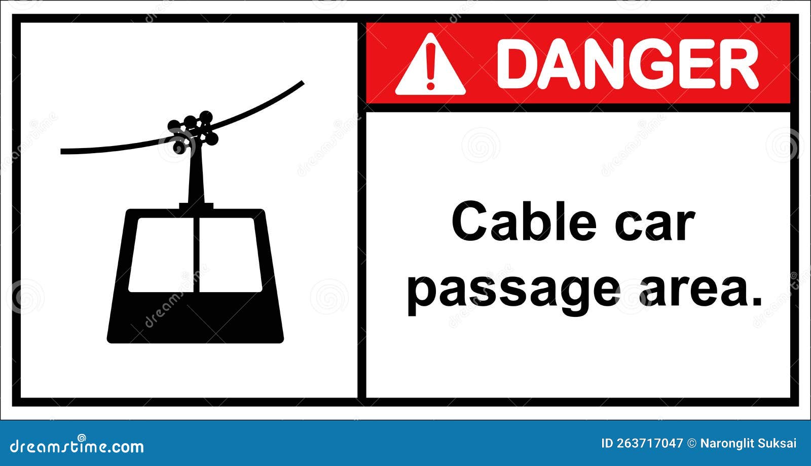 Cable Car, Cable Car Passing Area.,Sign Danger Stock Vector ...