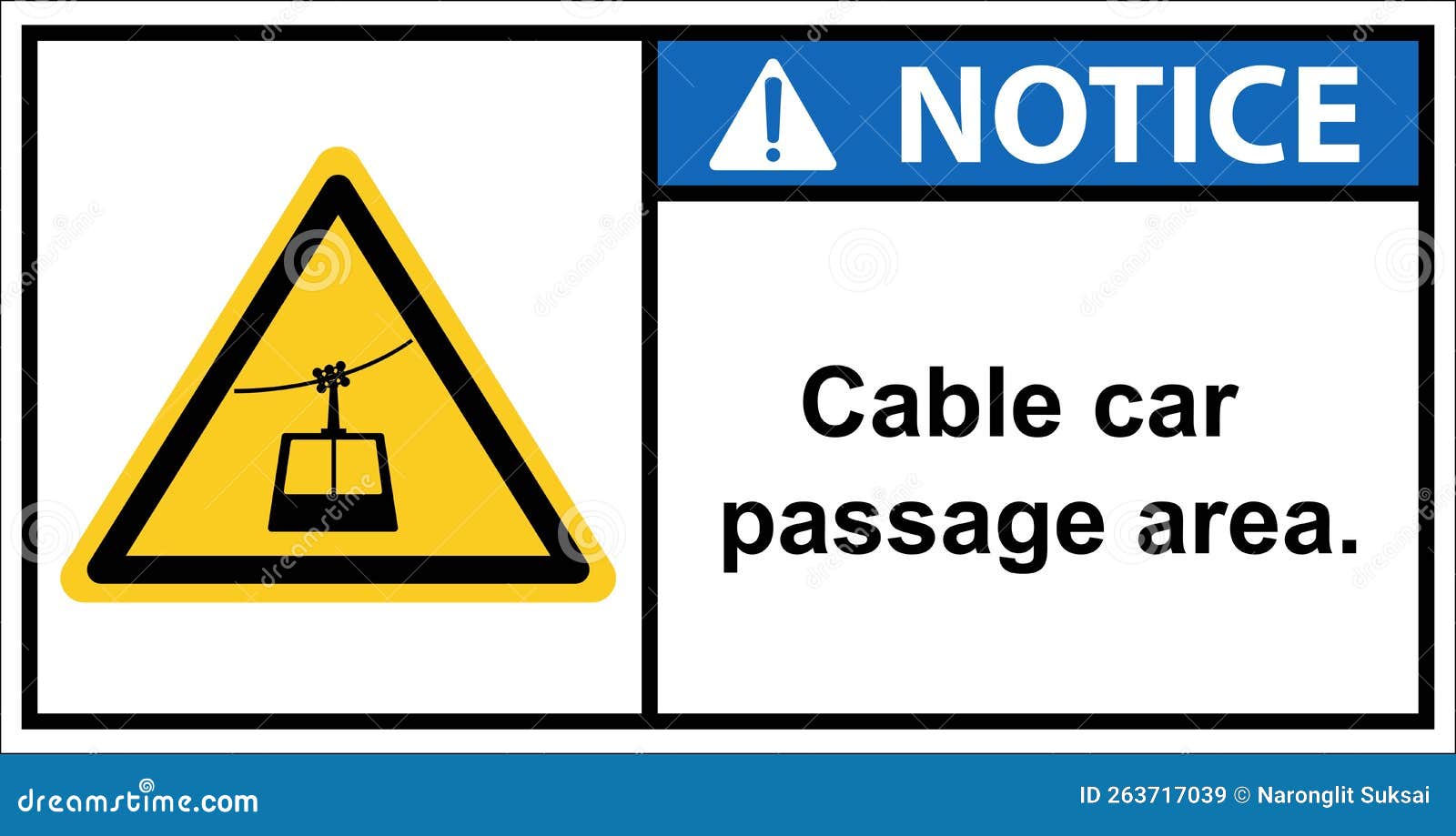 Cable Car, Cable Car Passing Area.,Sign Notice Stock Vector ...