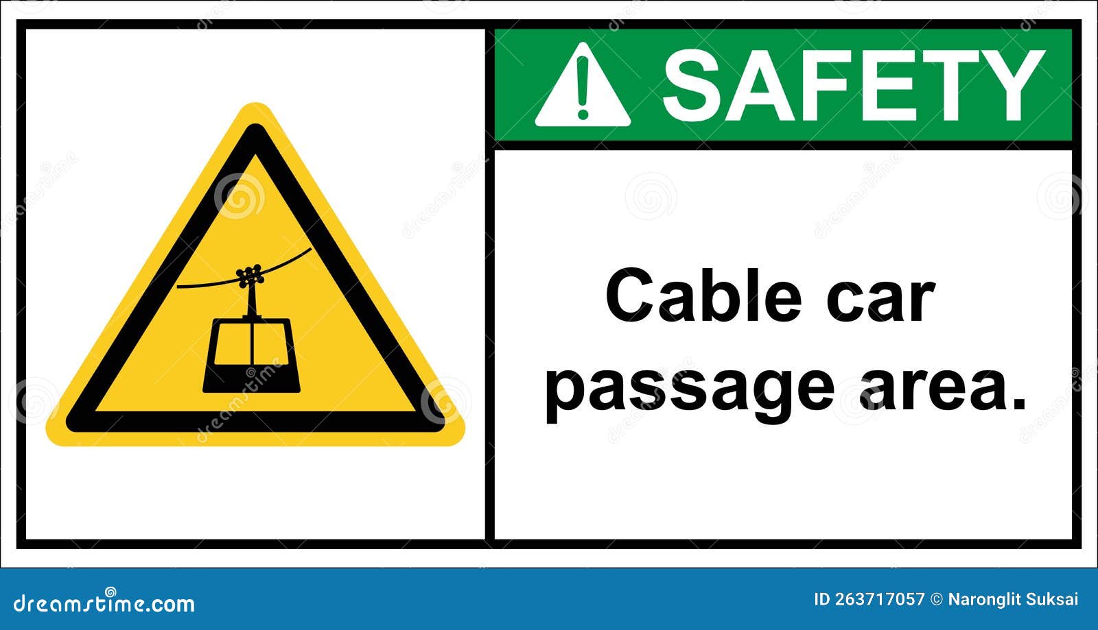 Cable Car, Cable Car Passing Area.,Sign Safety Stock Vector ...