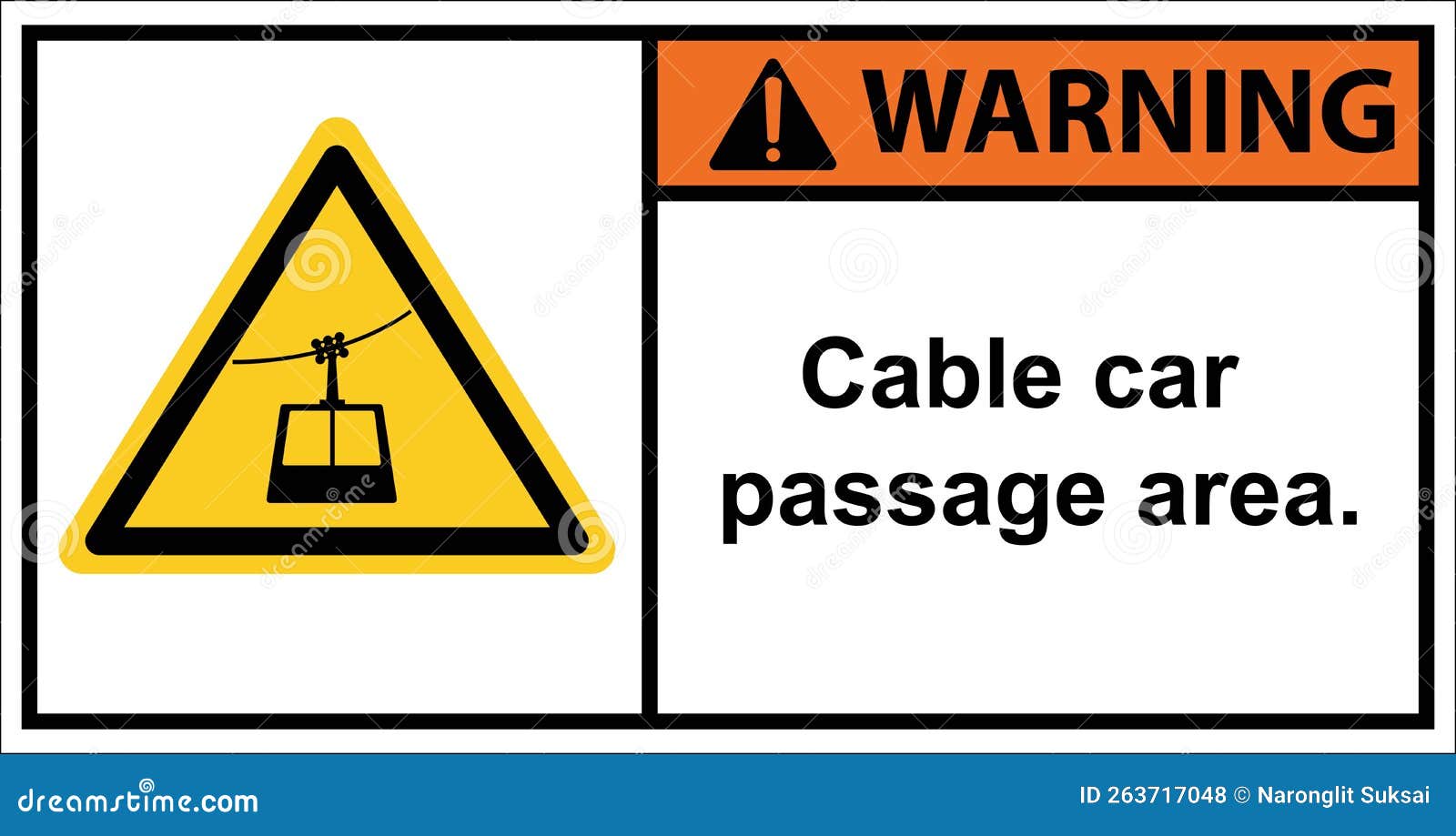 Cable Car, Cable Car Passing Area.,Sign Warning Stock Vector ...