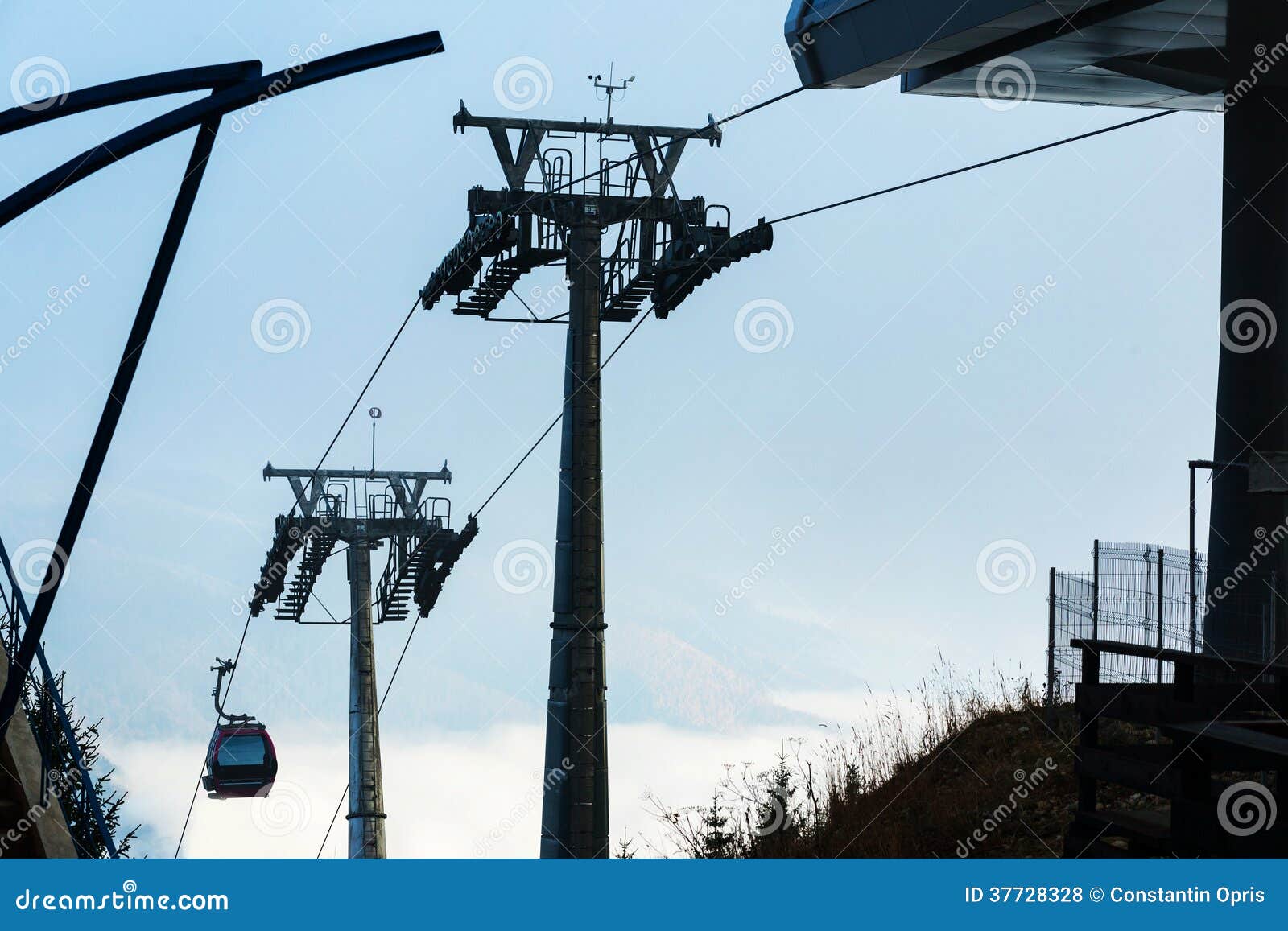 Cable car poles stock photo. Image of circuit, altitude - 37728328