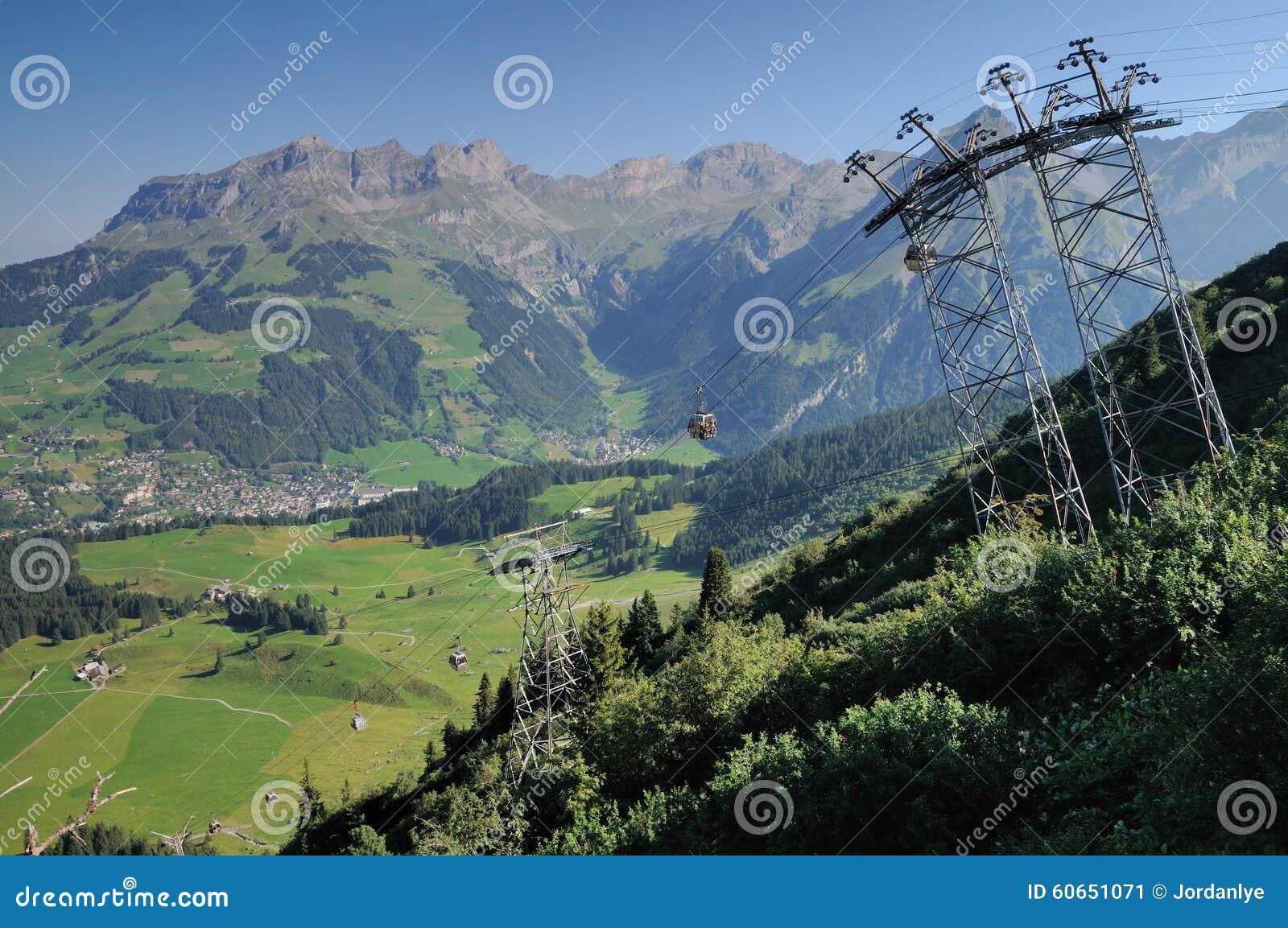 Cable Car Pylon in Mount Titlis Stock Image - Image of castle, cable ...