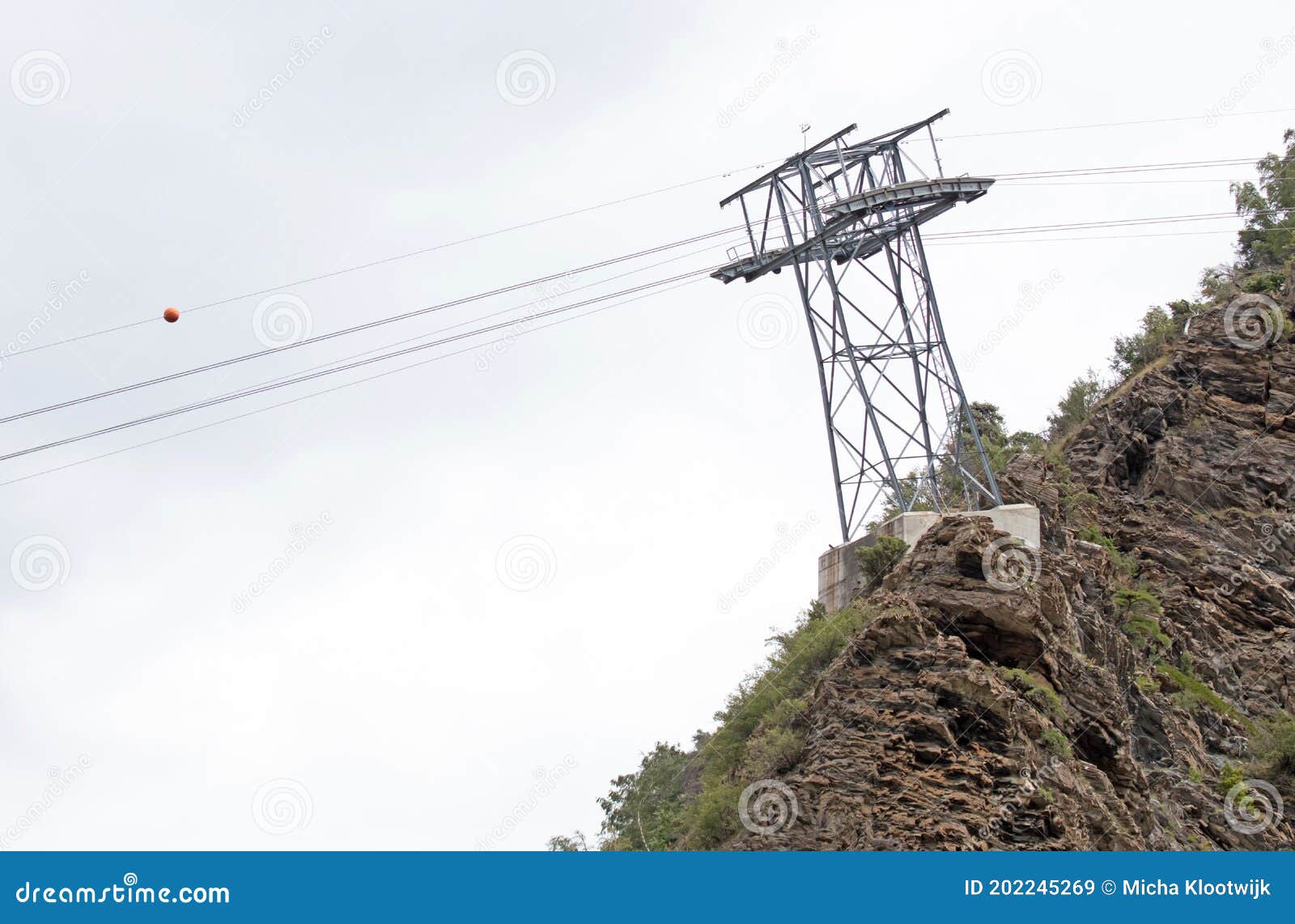 Cable car pylon stock image. Image of scenery, mountains - 202245269