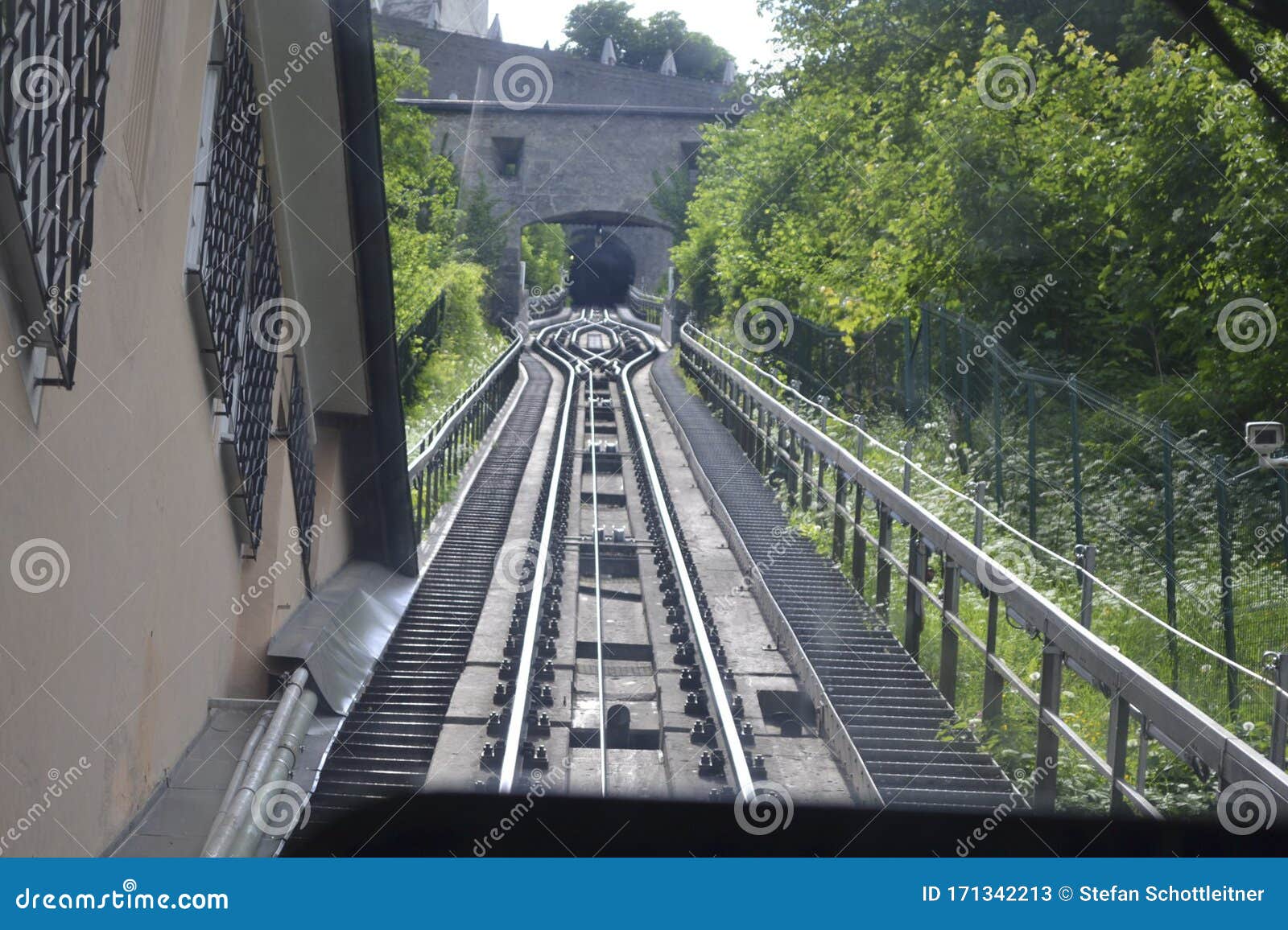 A Cable Car Rail To the Mountain Stock Image - Image of track ...