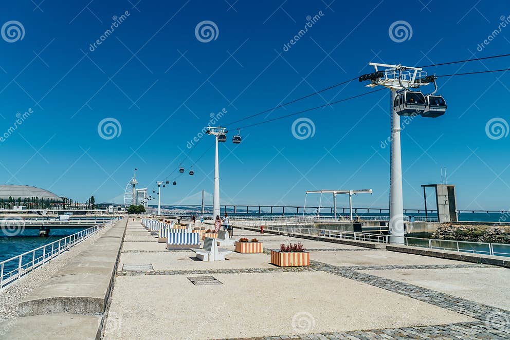 Cable Car Ride of Parque Das Nacoes Park of Nations in Lisbon Editorial ... Cable Car Ride of Parque Das Nacoes Park of Nations in Lisbon Editorial ...