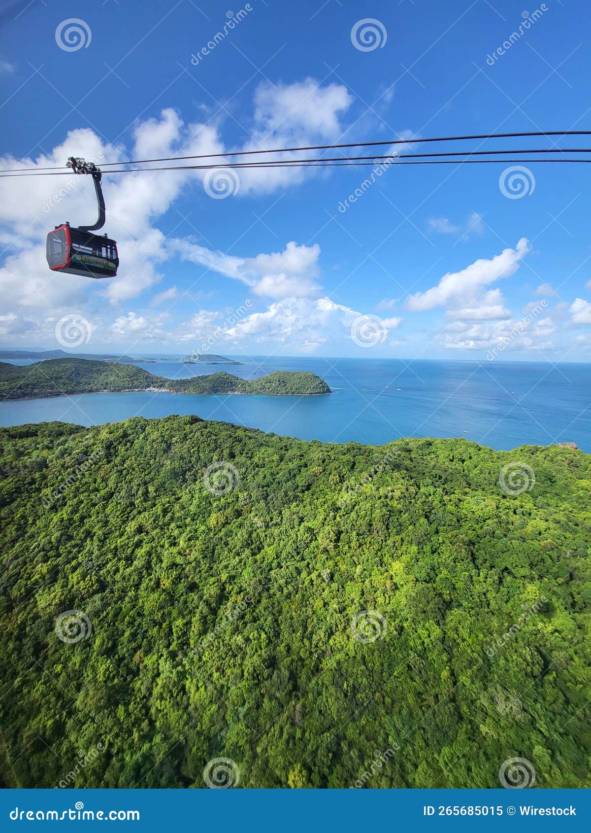 Cable car by the sea stock image. Image of beautiful - 265685015