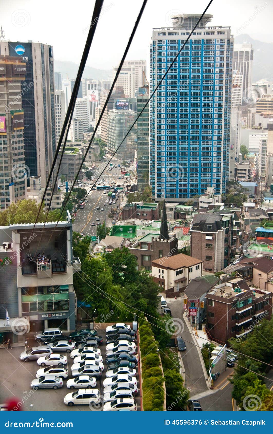 Cable car in Seoul editorial photo. Image of seoul, cableway - 45596376