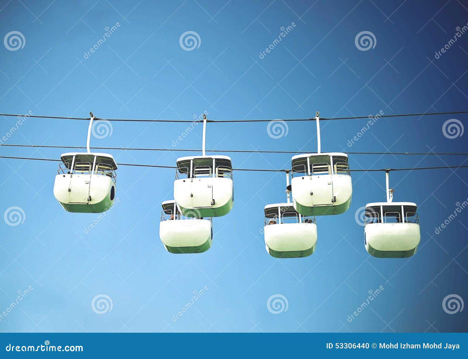Six Hanging Cable Car with Blue Sky Stock Photo - Image of ...