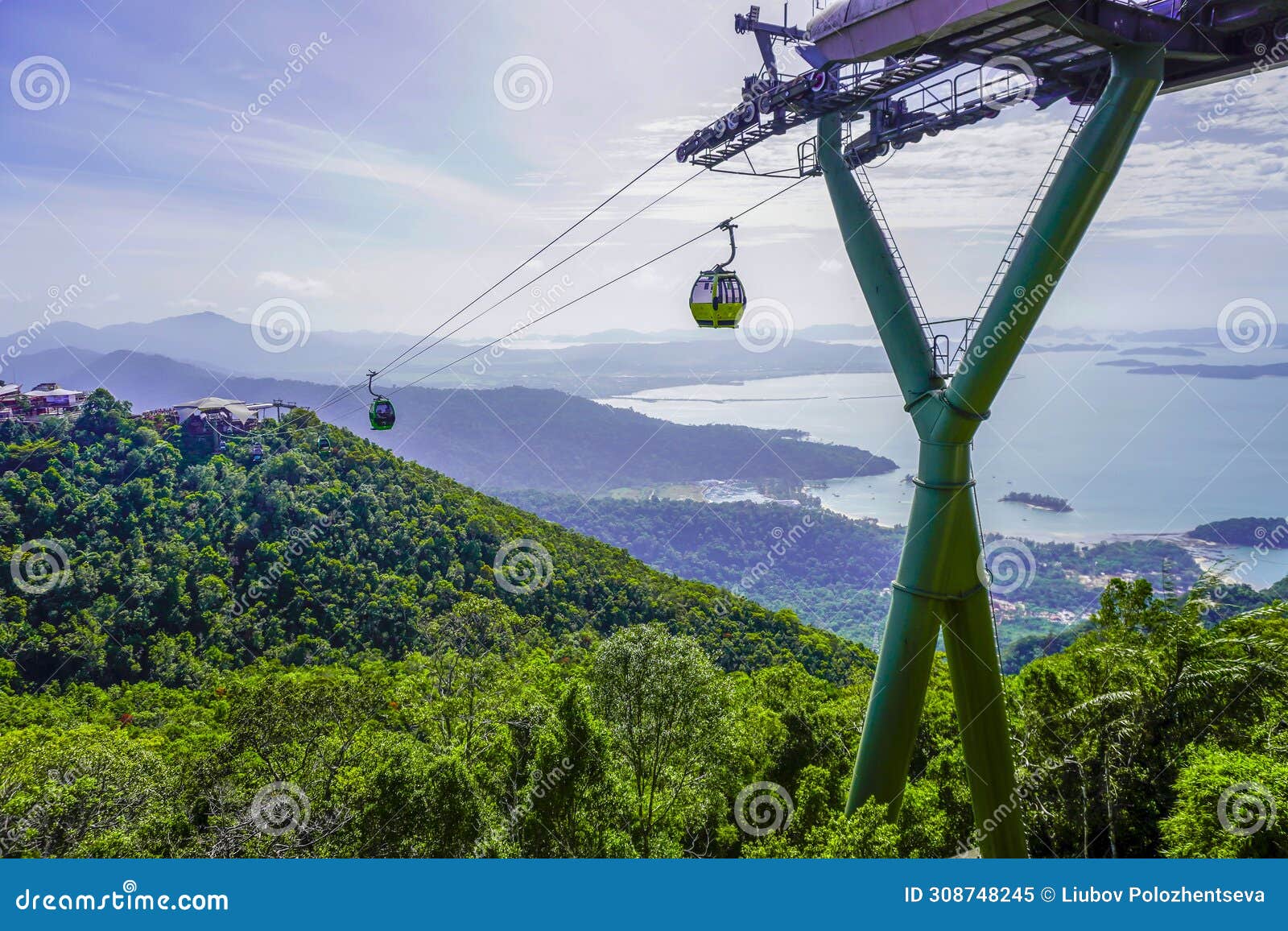 Cable Car on the Sky Bridge of Langkawi Island in Malaysia Stock Image ...