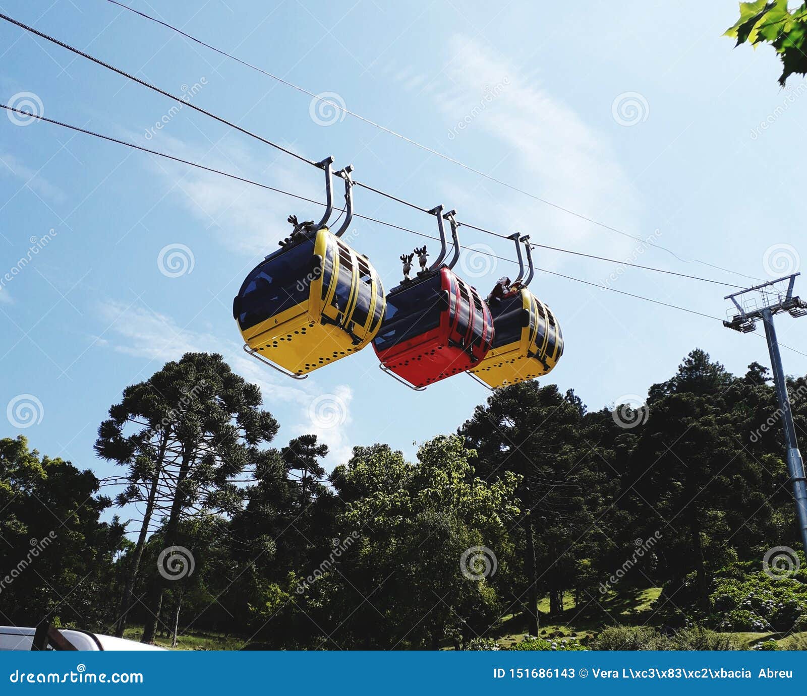 Cable car stock image. Image of clouds, travel, cable - 151686143
