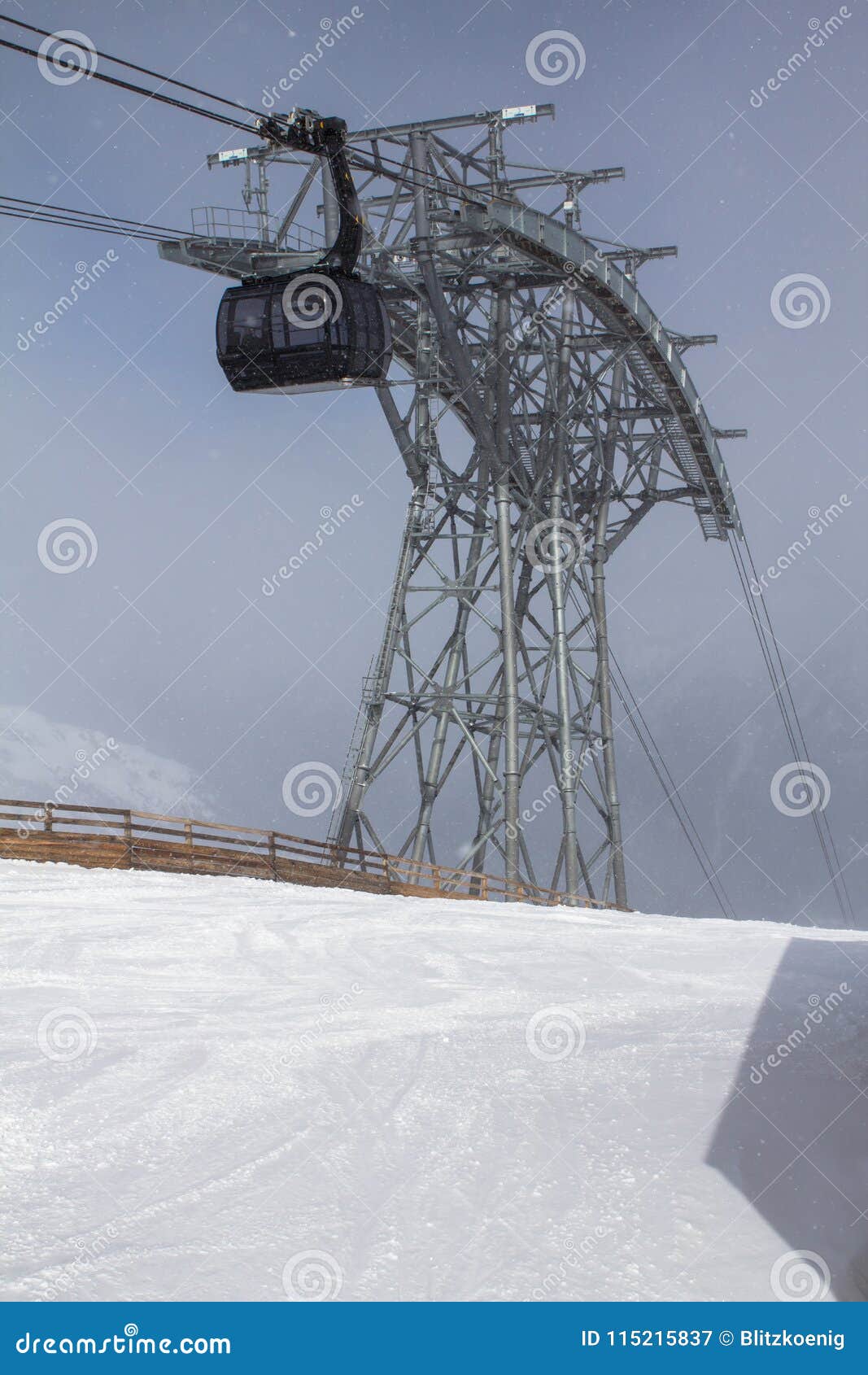 The cable car in the Alps stock image. Image of resort - 115215837
