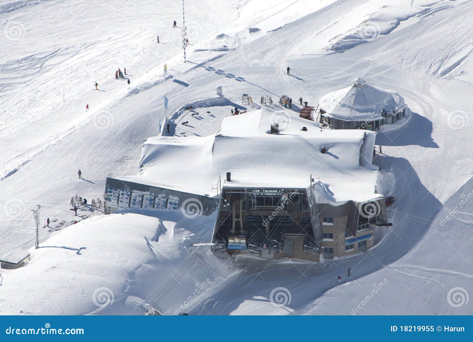 Cable-car station in alps stock image. Image of blue - 18219955