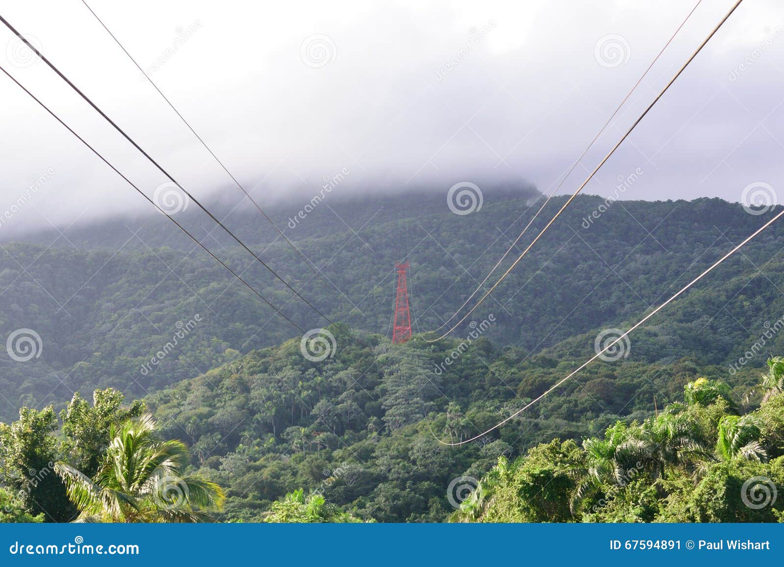 Cable Car Structure Heading Up To Hills Stock Image - Image of ...