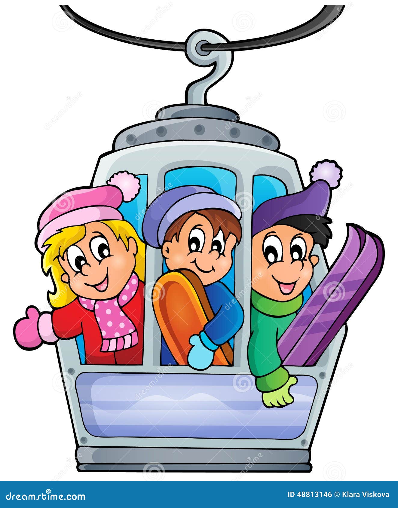 Cable car theme image 1 stock vector. Illustration of girl - 48813146