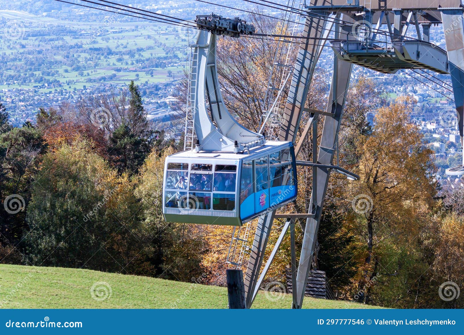 The Cable Car To the Pfaender Mountain (Bregenz, Austria). in the ...