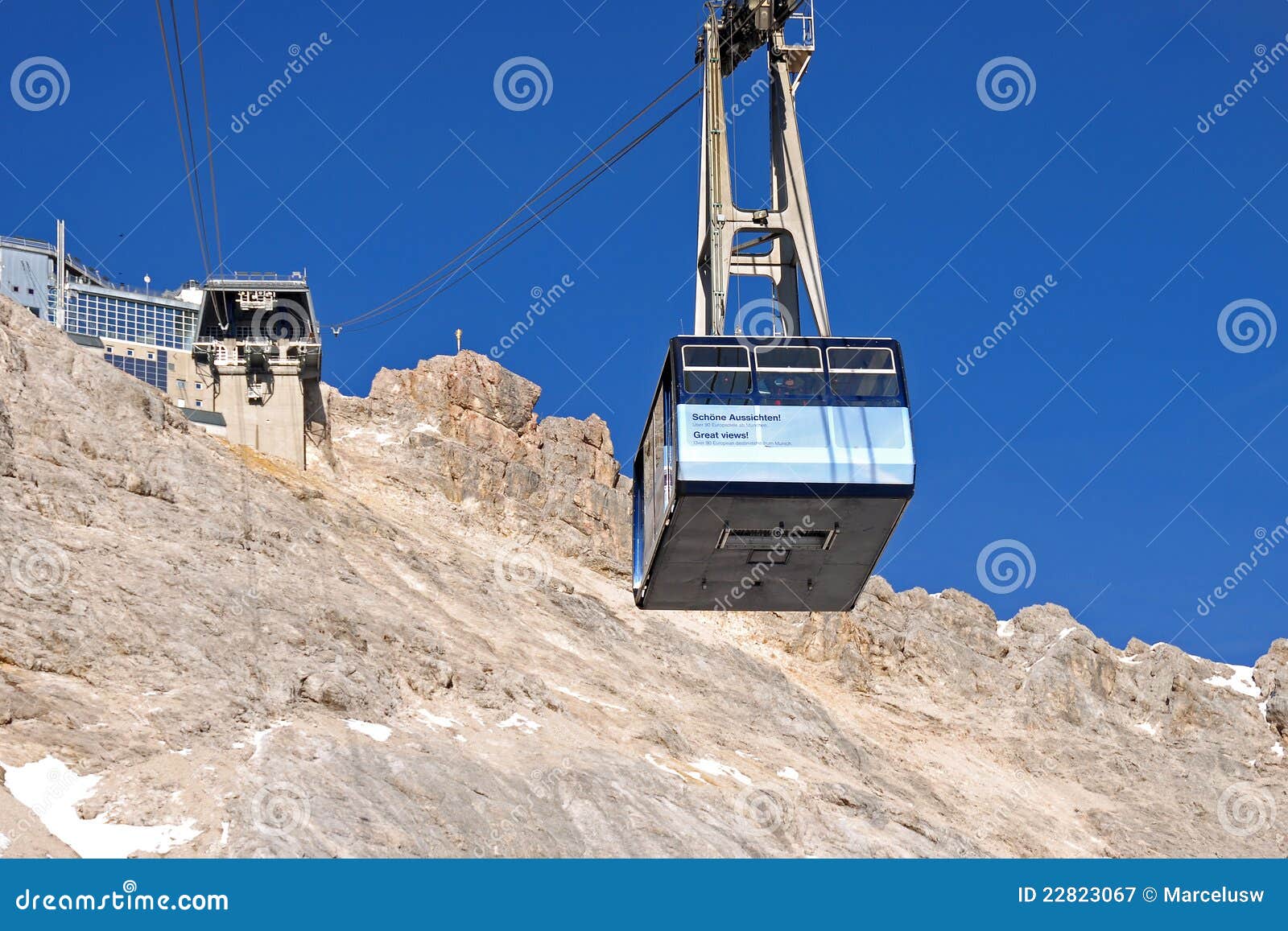 Cable Car To the Zugspitze Summit Stock Image - Image of tirol, gondola ...