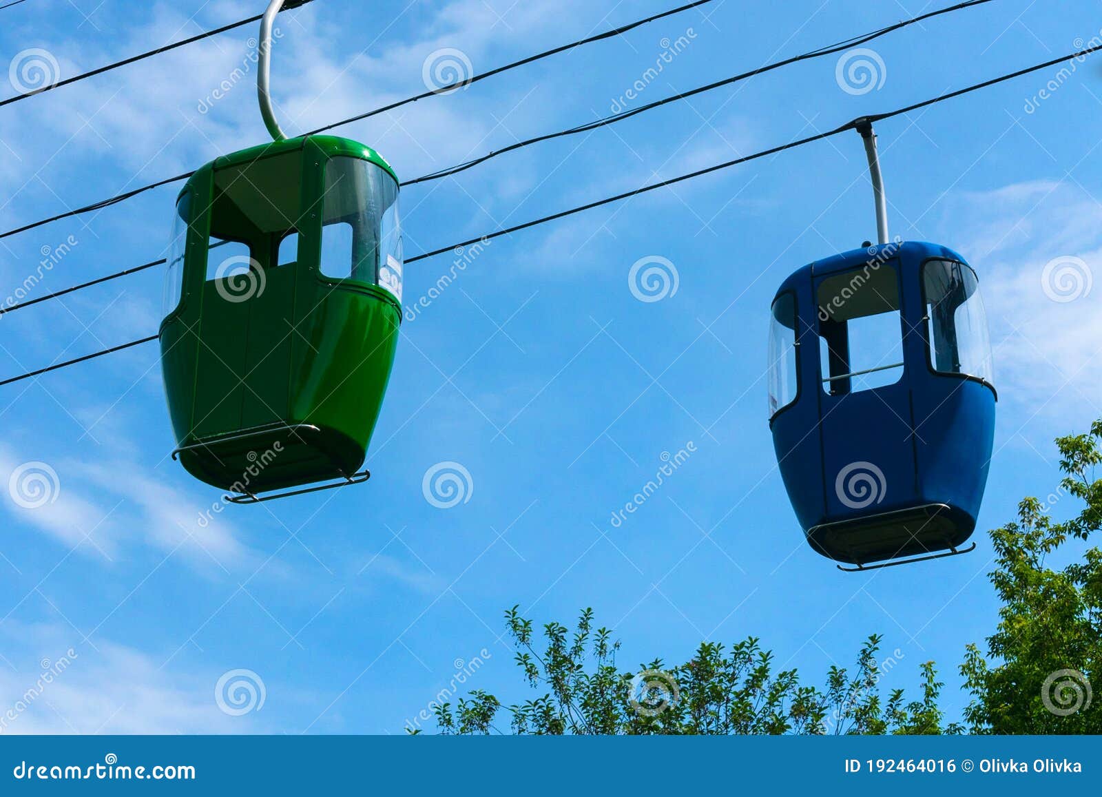 Cable Car Trailers on the Sky. Funiculars. Stock Photo - Image of cable ...