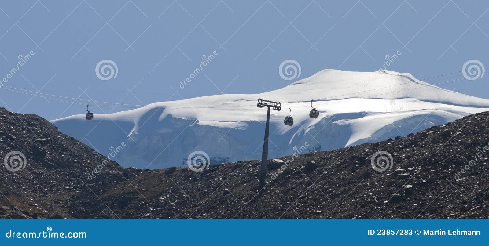 Cable Car Transporting Tourists, Alps Stock Image - Image of peak ...