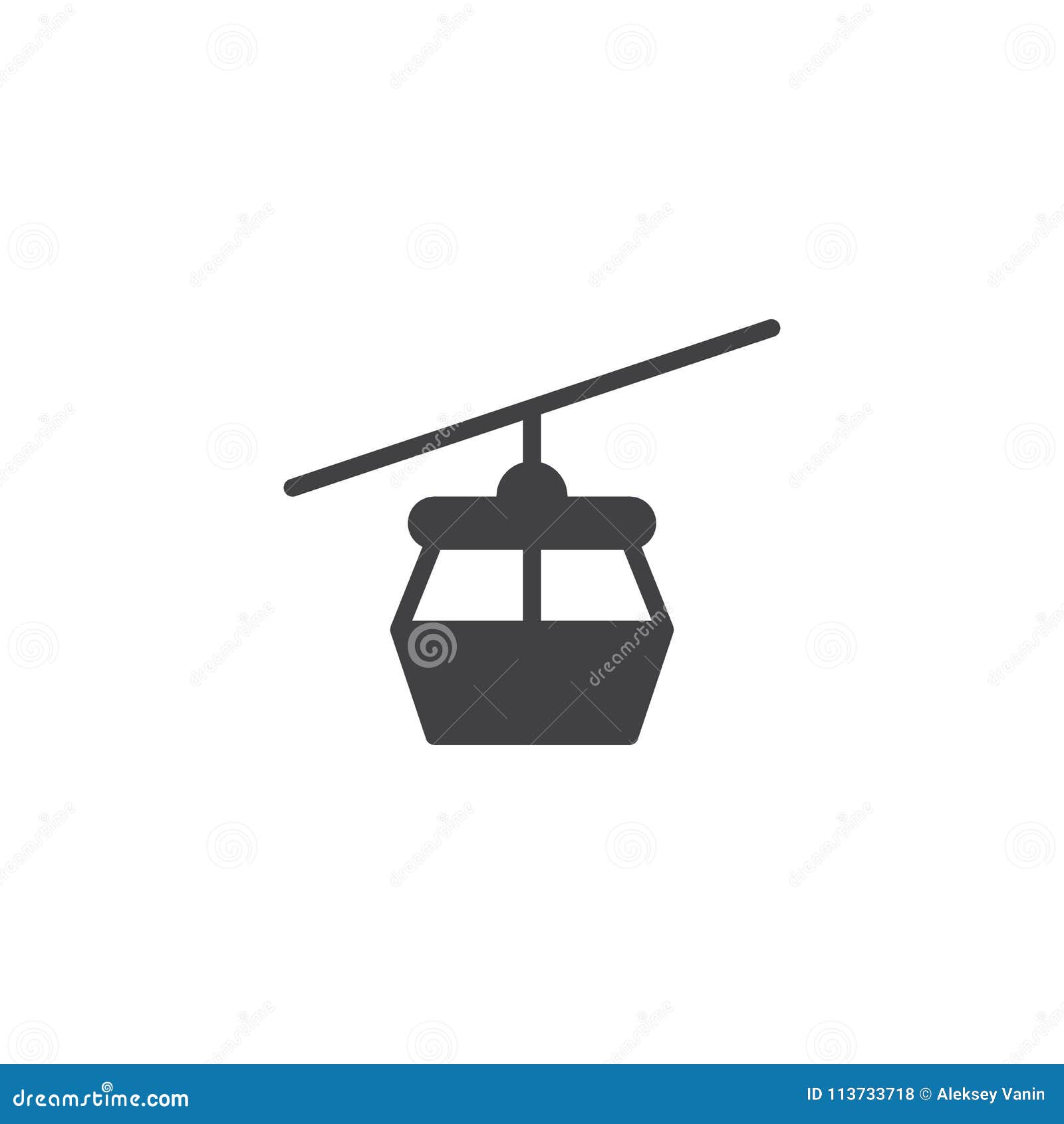 Ropeway Cabines Icon Flat Vector Illustration | CartoonDealer.com ...