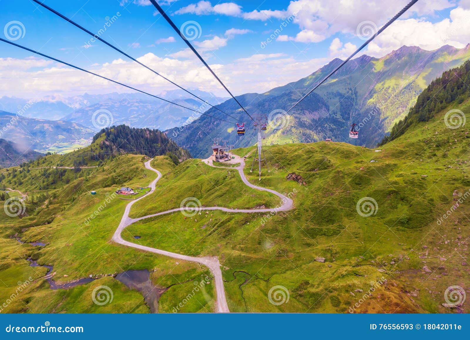 Cable Car on the Way To Glacier at Pick, Kaprun, Kitzsteinhorn , Stock ...