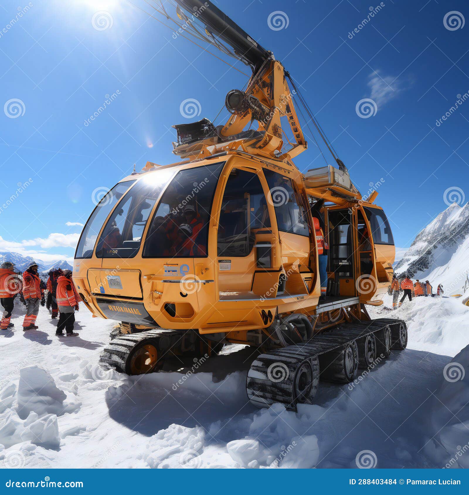 Cable Car in the Winter Mountains. Ski Resort Stock Photo - Image of ...