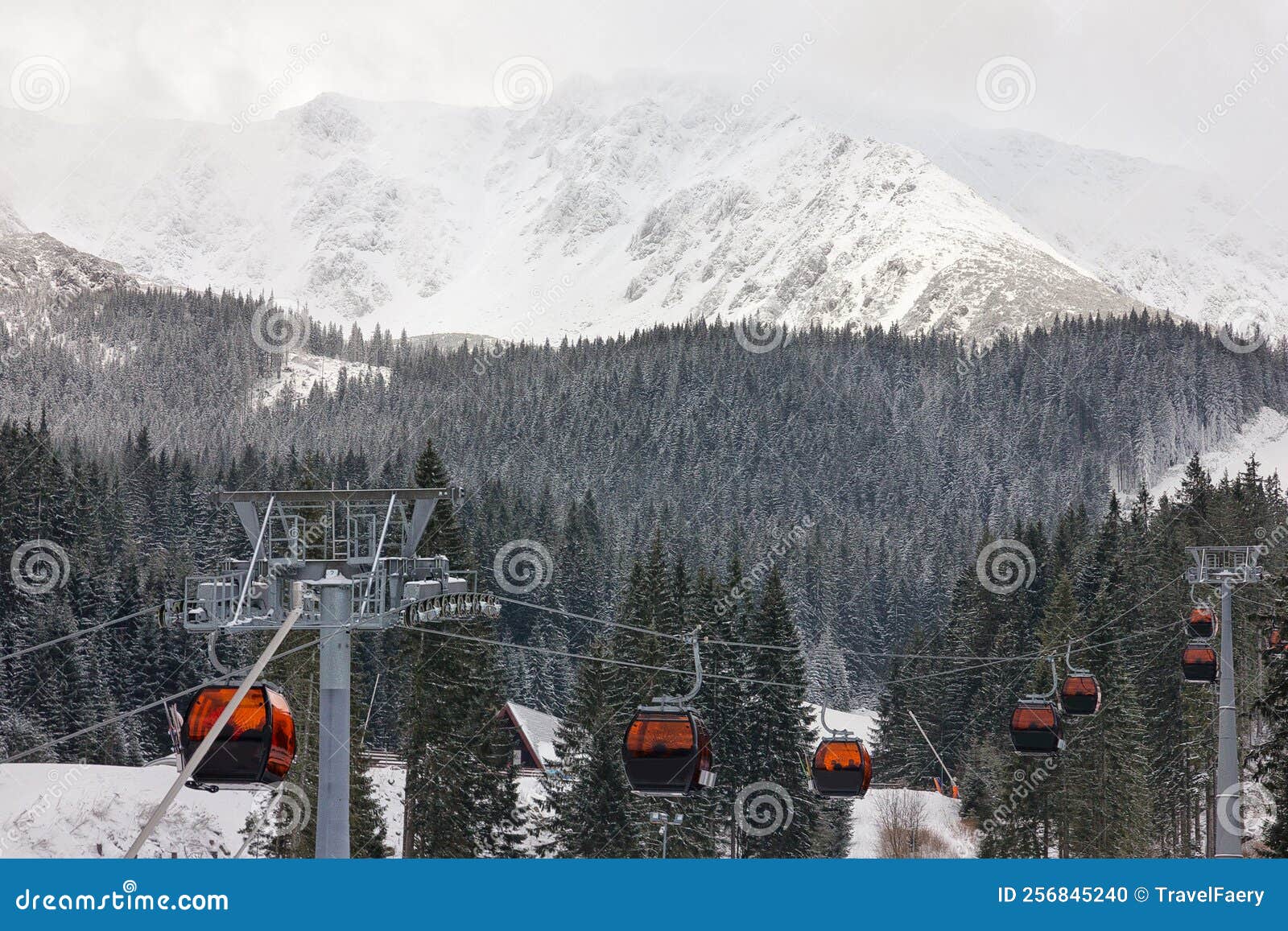 Cable Car in Winter Resort, Jasna, Slovakia Stock Photo - Image of ...