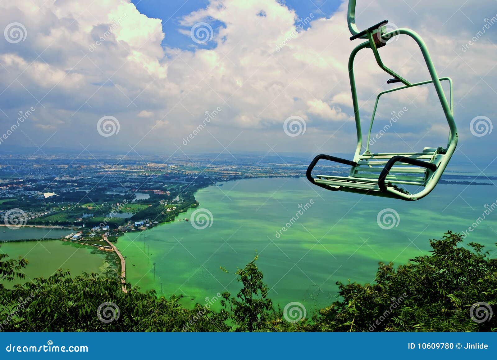 Cable chair over a lake stock photo. Image of enjoy, lifting - 10609780