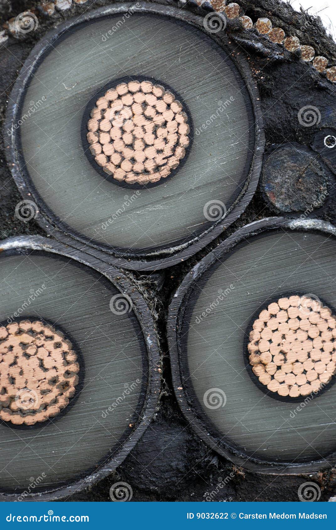 Cable close-up stock photo. Image of electrical, copper - 9032622