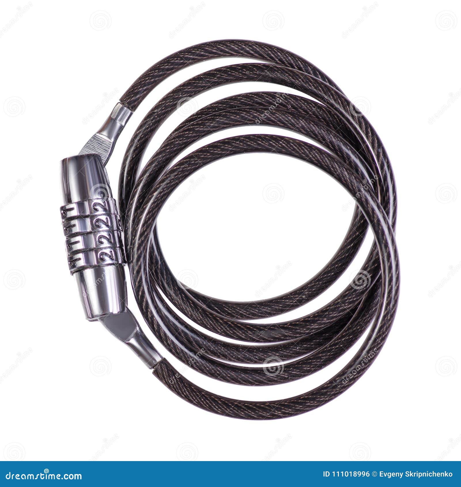 Cable with Combination Lock Stock Photo - Image of clip, connection ...