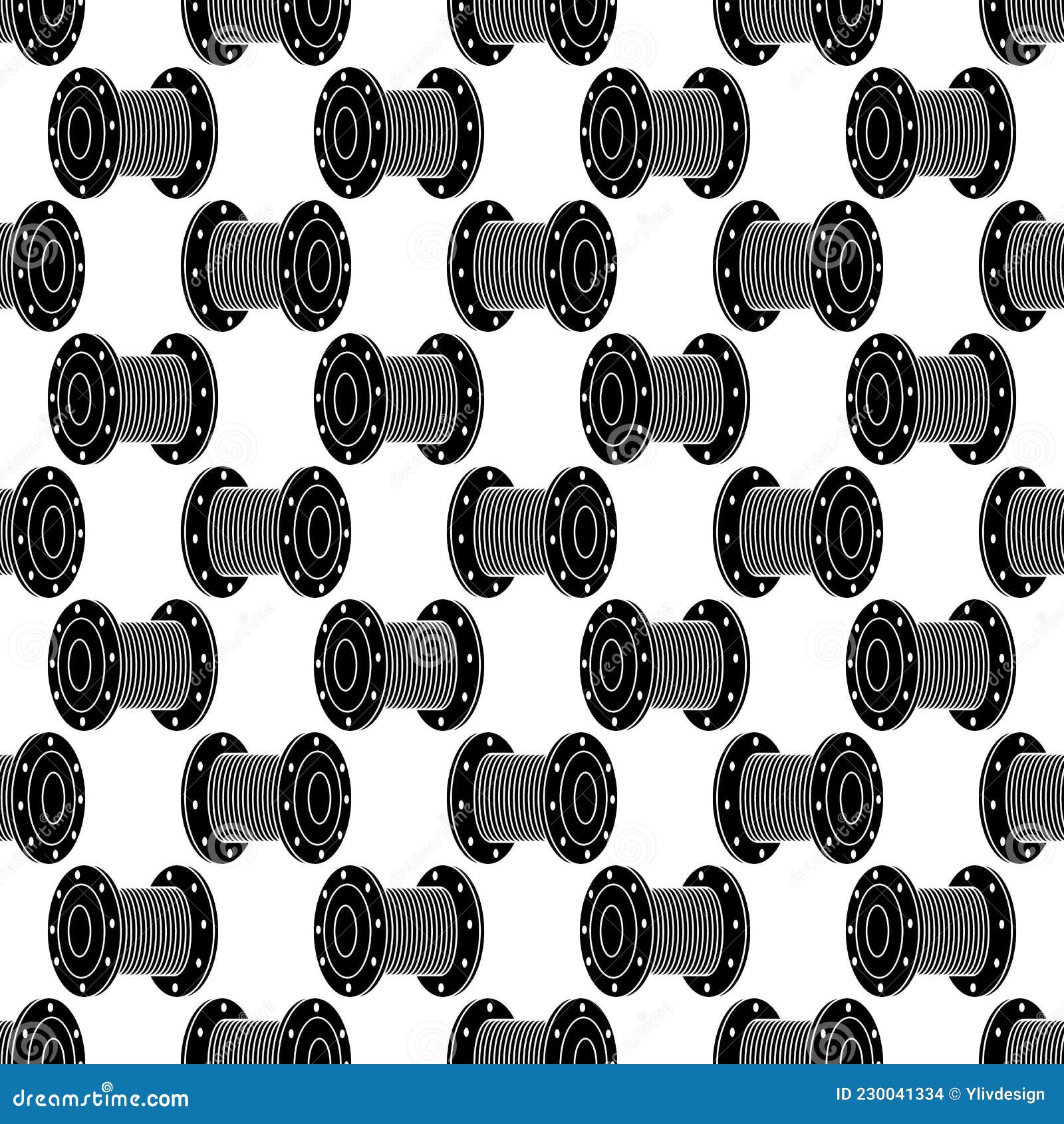 Cable Coil Pattern Seamless Vector Stock Illustration - Illustration of ...