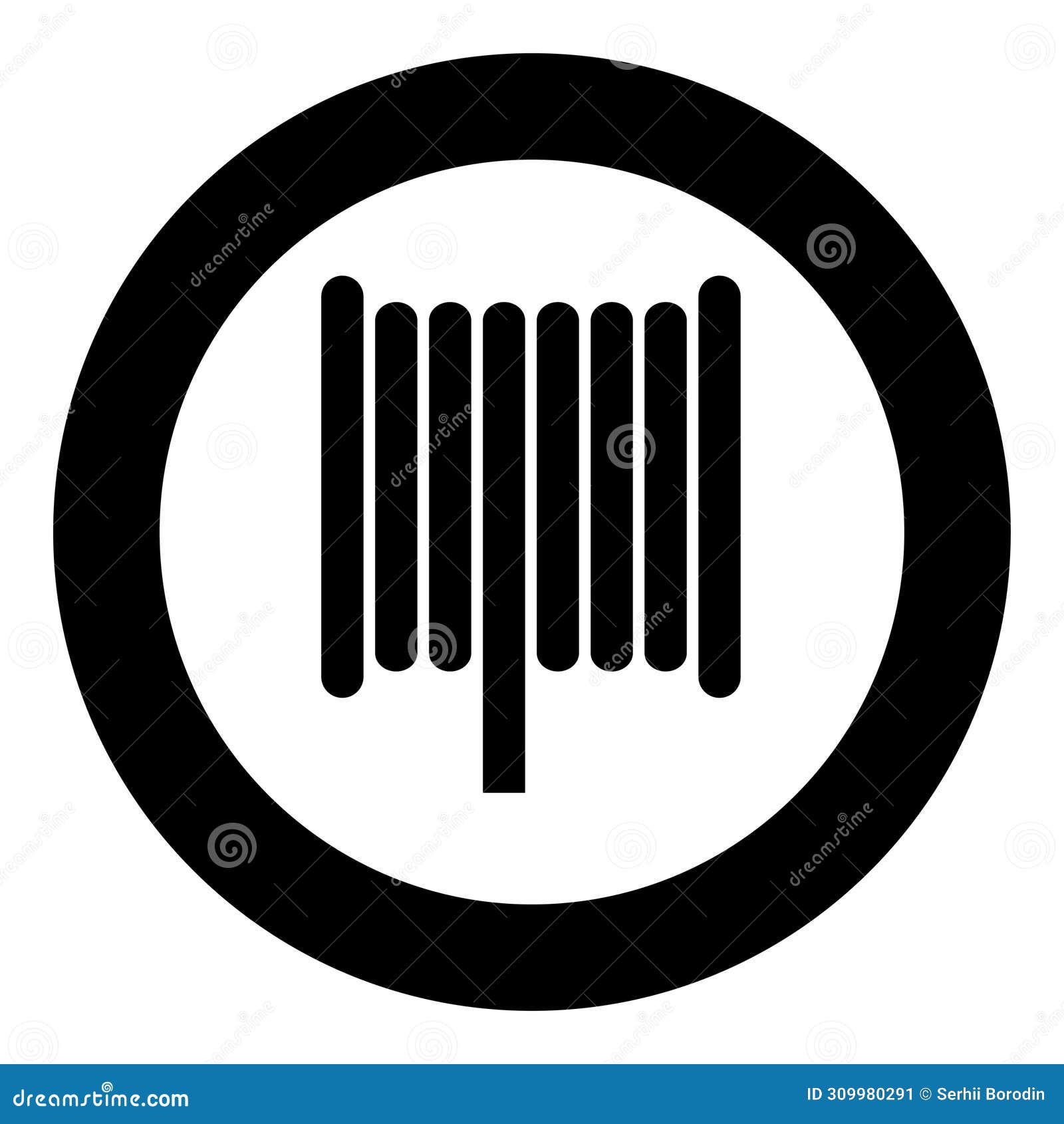 Cable Coil Wire Reel Spool Icon In Circle Round Black Color Vector ...