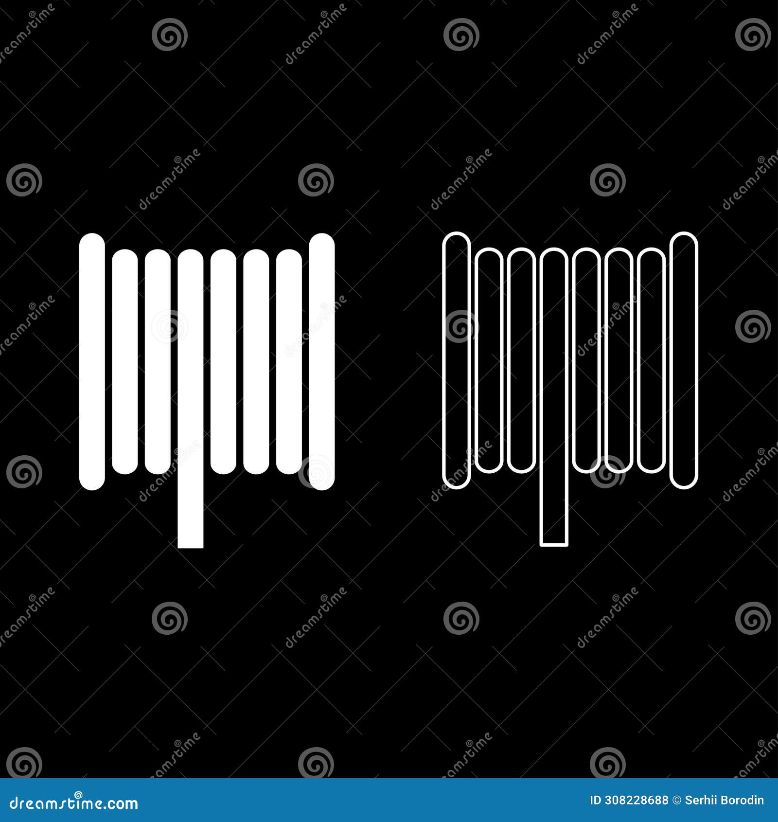 Cable Coil Wire Reel Spool Set Icon White Color Vector Illustration ...