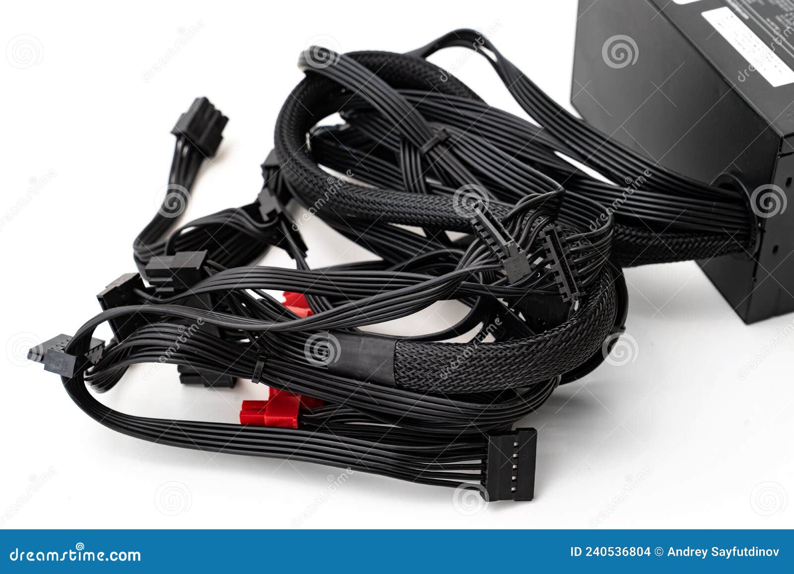 Cable of PSU. the Computer S Power Supply is on a White Background ...