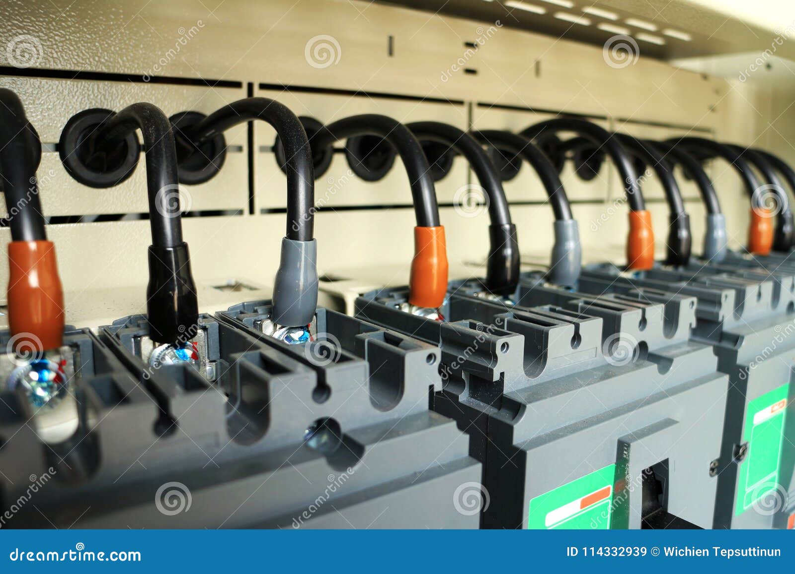 Cable Connection Circuit Breakers Inside Switchboard Stock Image ...