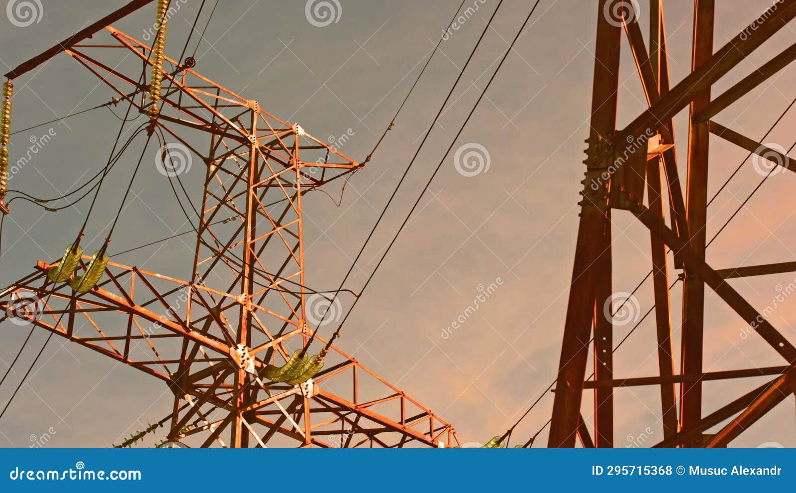 Cable Connection High Voltage Lines and Technology Stock Footage ...