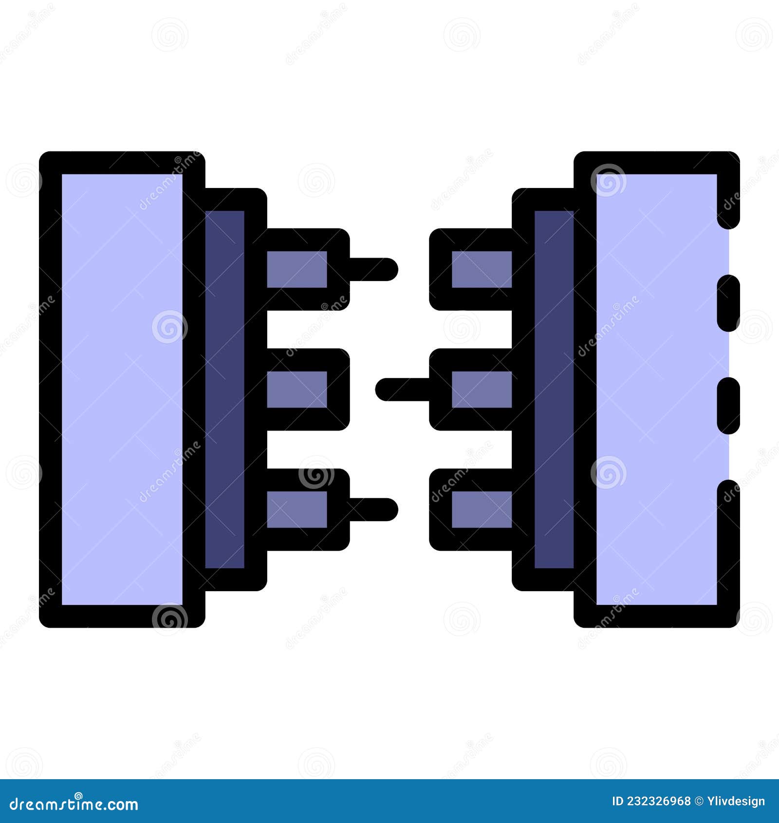 Cable Connection Icon Color Outline Vector Stock Vector - Illustration ...