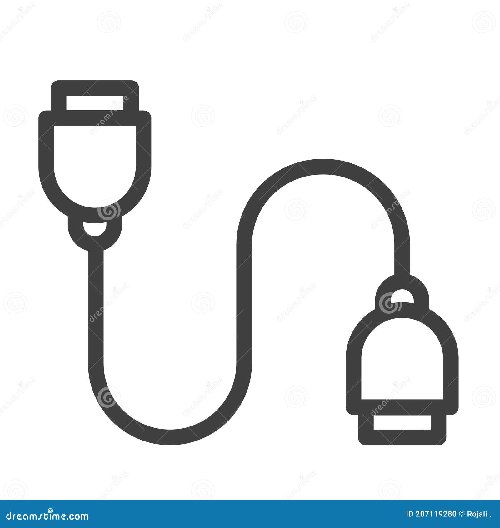 Cable Connector Icon Logo with Outline Stroke Vector Design Stock ...