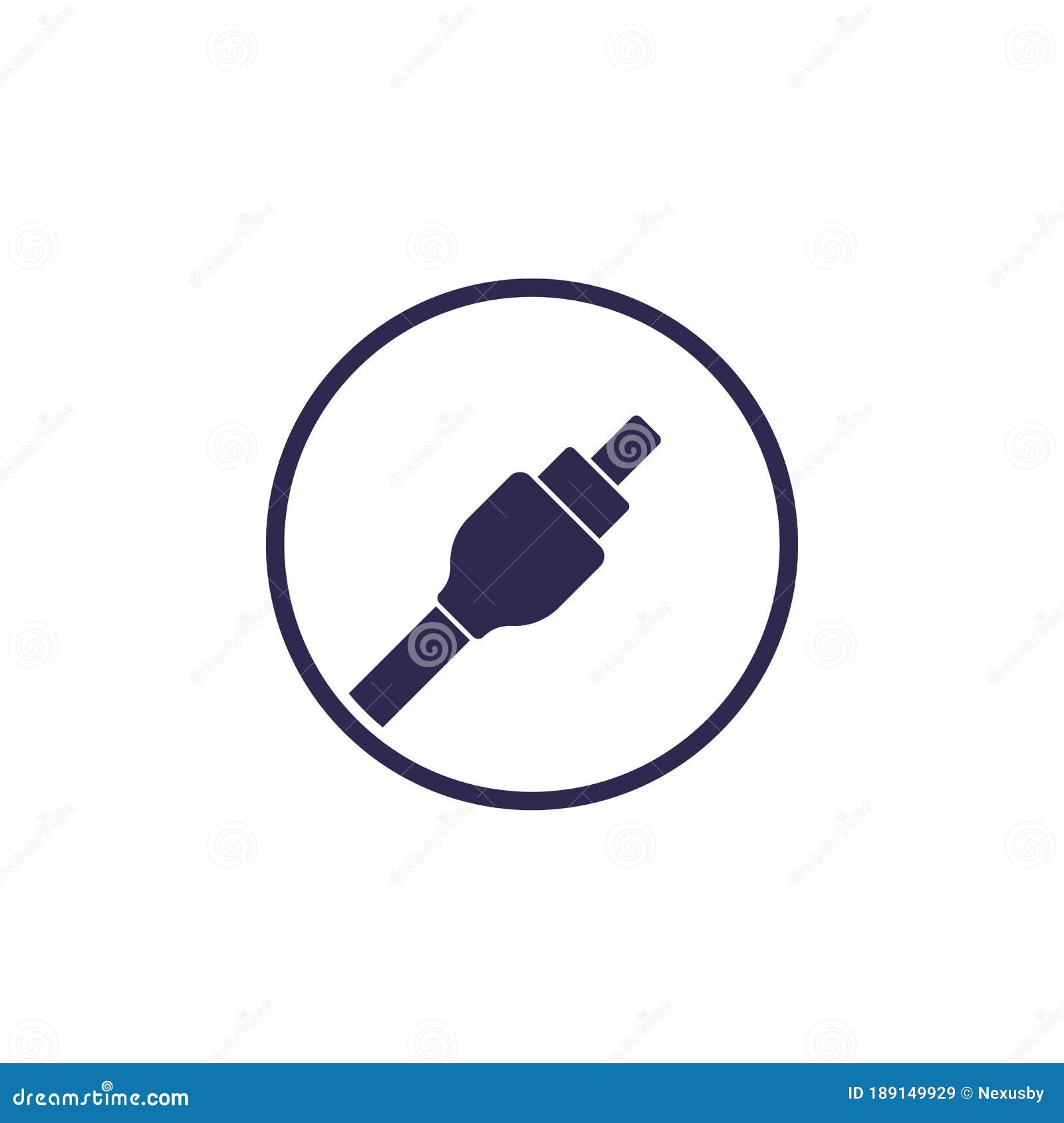 Cable with Connector Icon on White Stock Vector - Illustration of ...