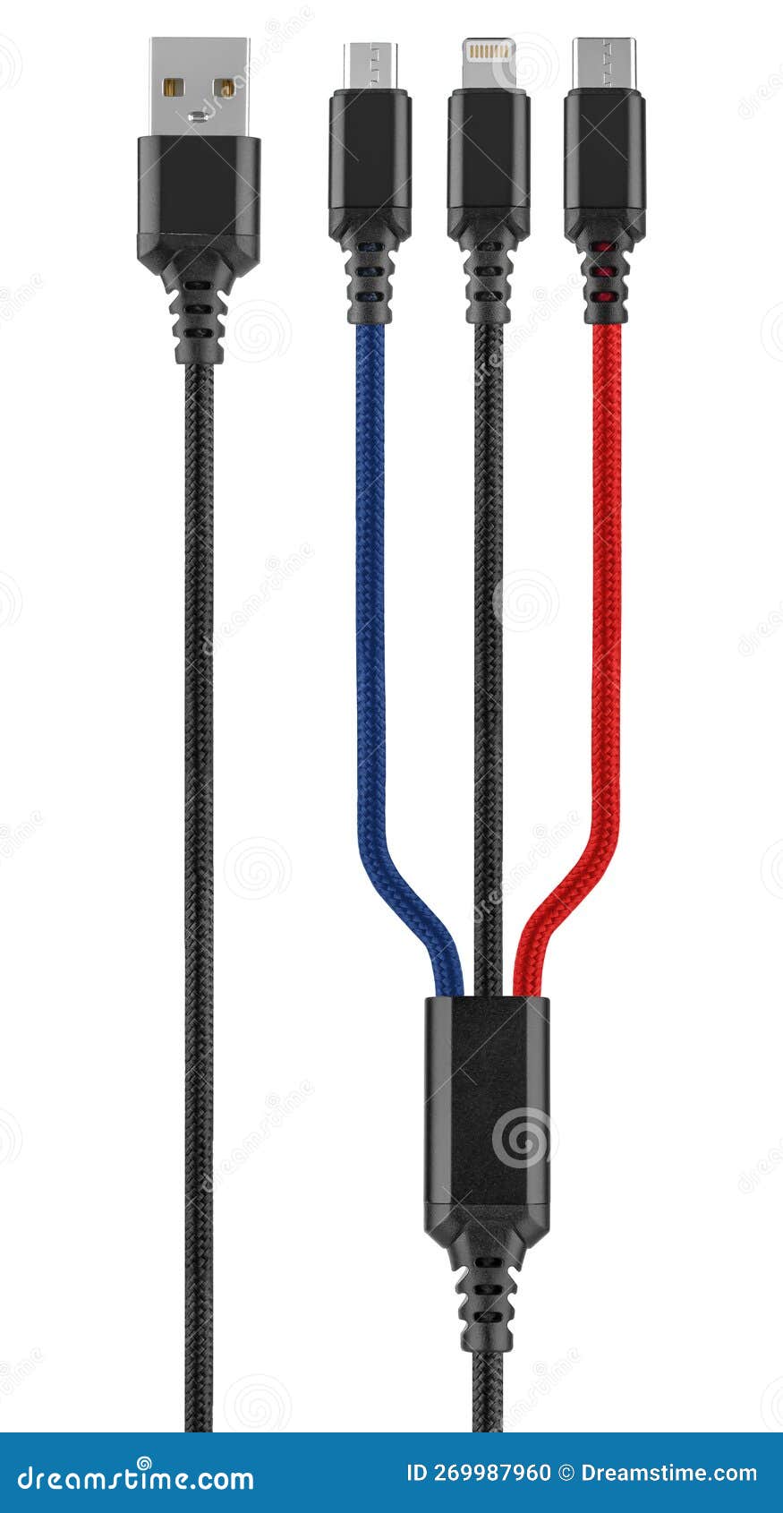 Cable with Connector USB, Micro USB, Type-C, Lightning, a White ...