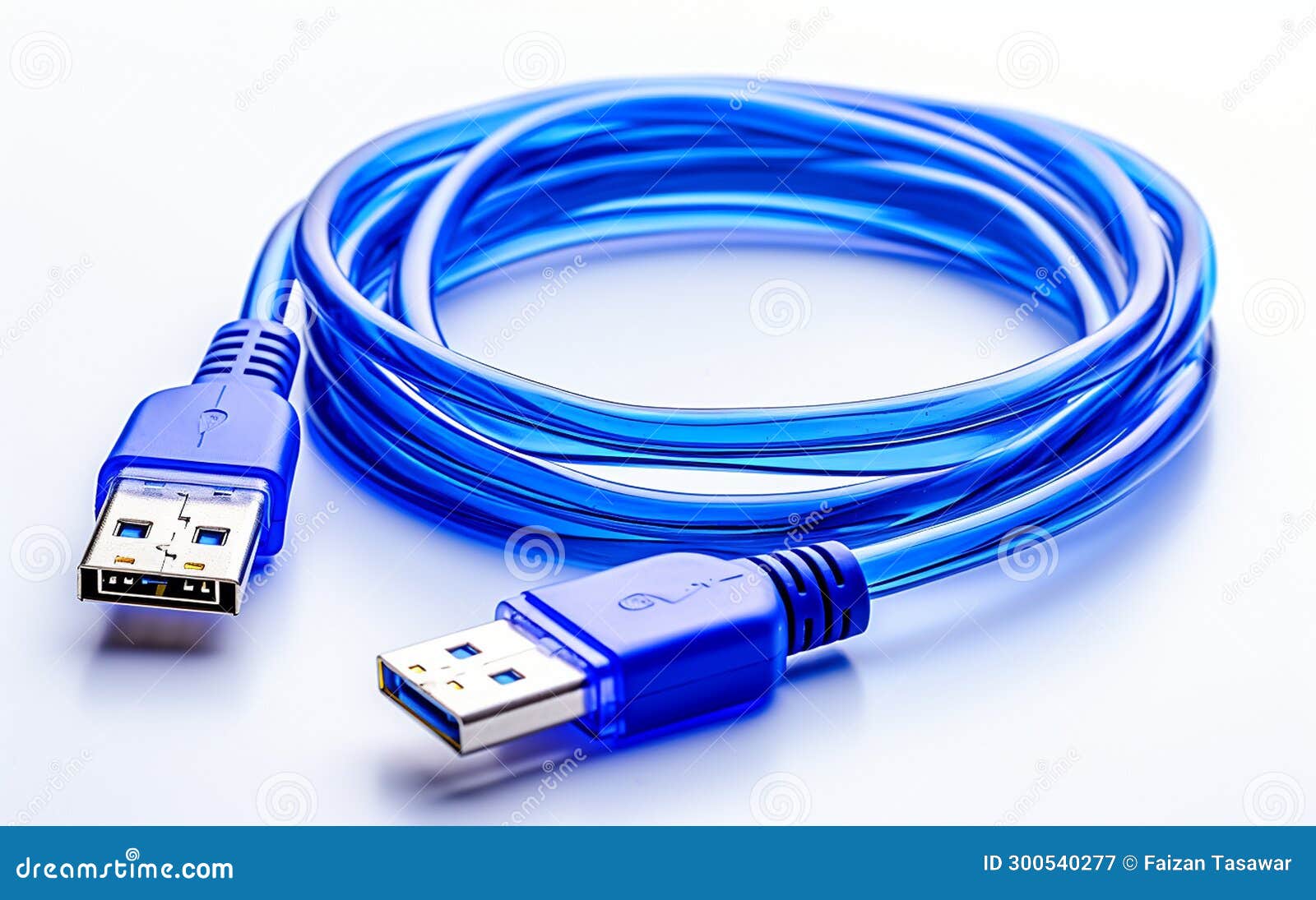 Cable Connector USB White Background -Generative Ai Stock Illustration ...