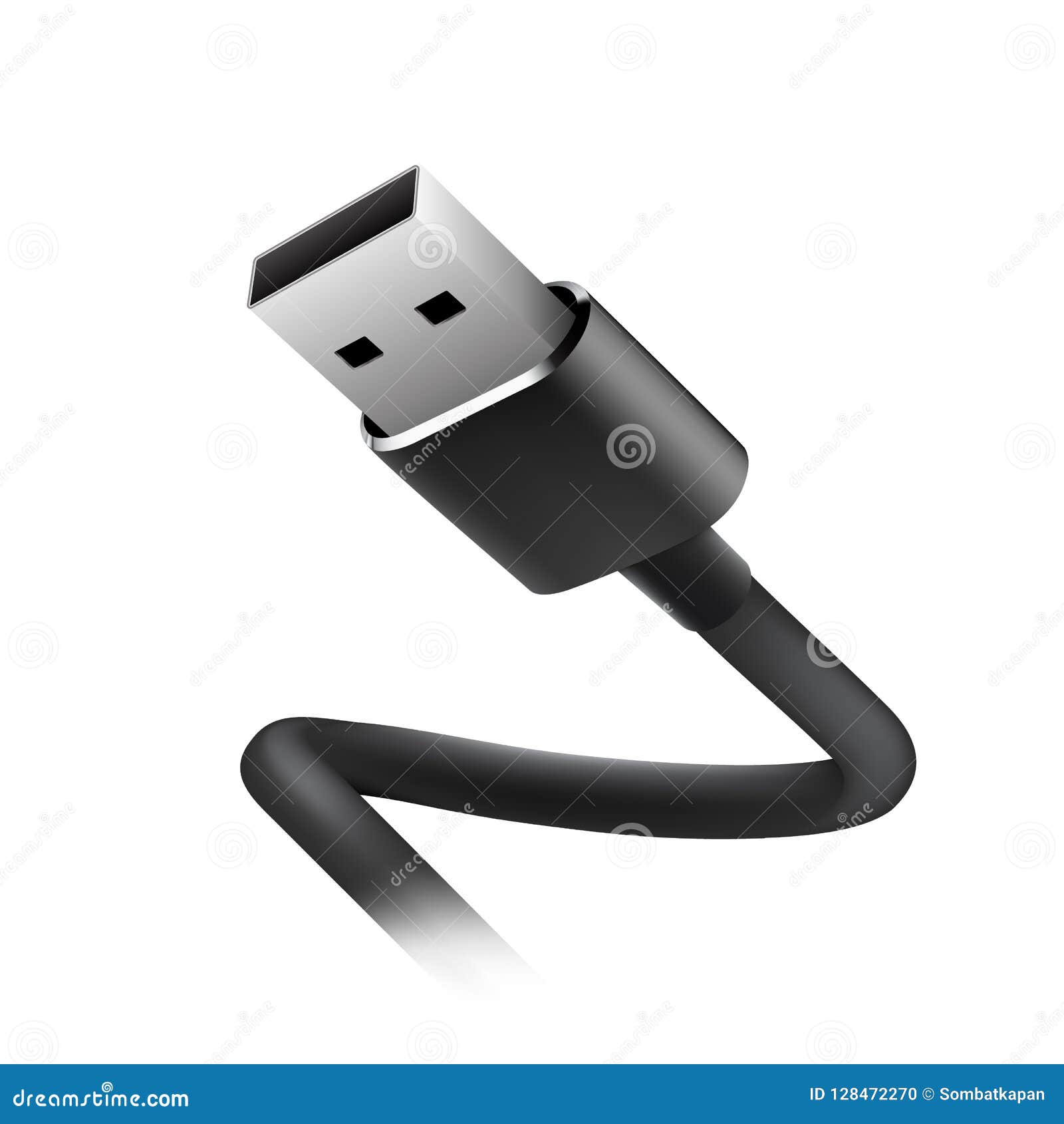 Usb Cable Connectors. Realistic Vector Set Of Phone Jacks For Cabling ...