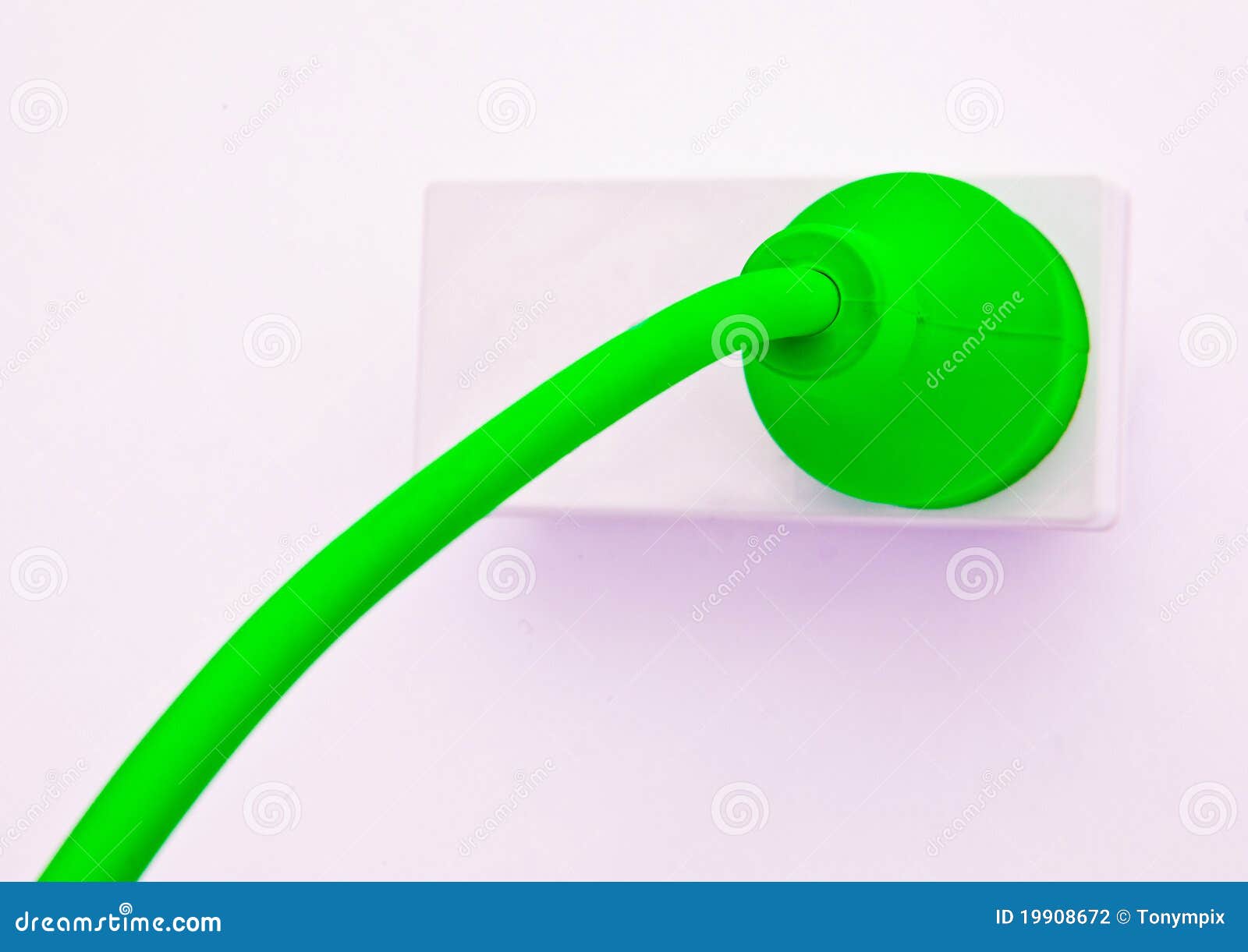 Cable Connects To Green Power Stock Photo - Image of energy, renewable ...