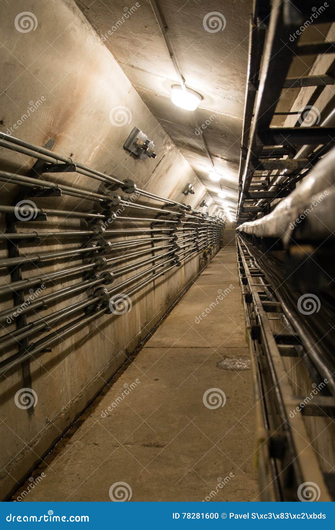 Cable Corridor Under Water Dam Stock Photo - Image of collector, power ...