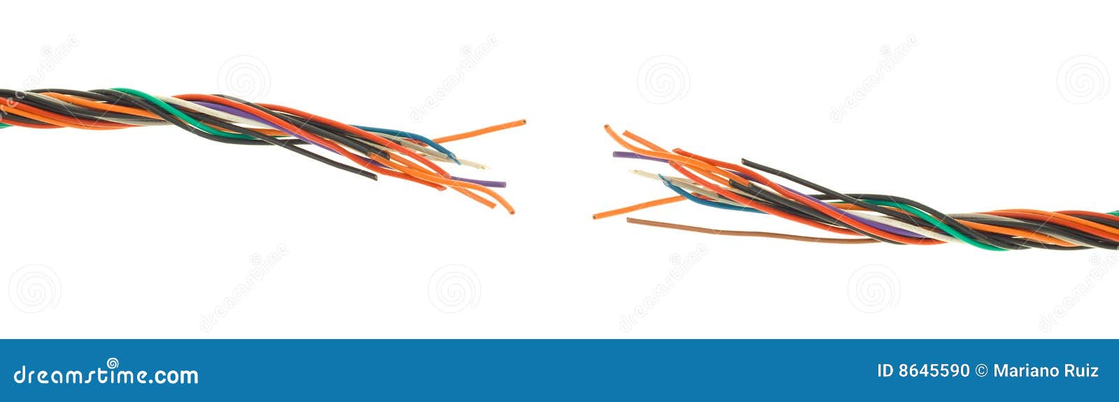 Cable cut in the middle stock photo. Image of colorful - 8645590