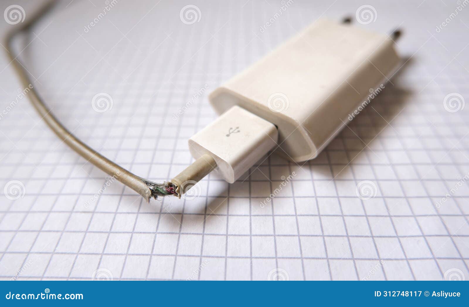 Cable Damage of Consumer Electronics Stock Image - Image of insulation ...