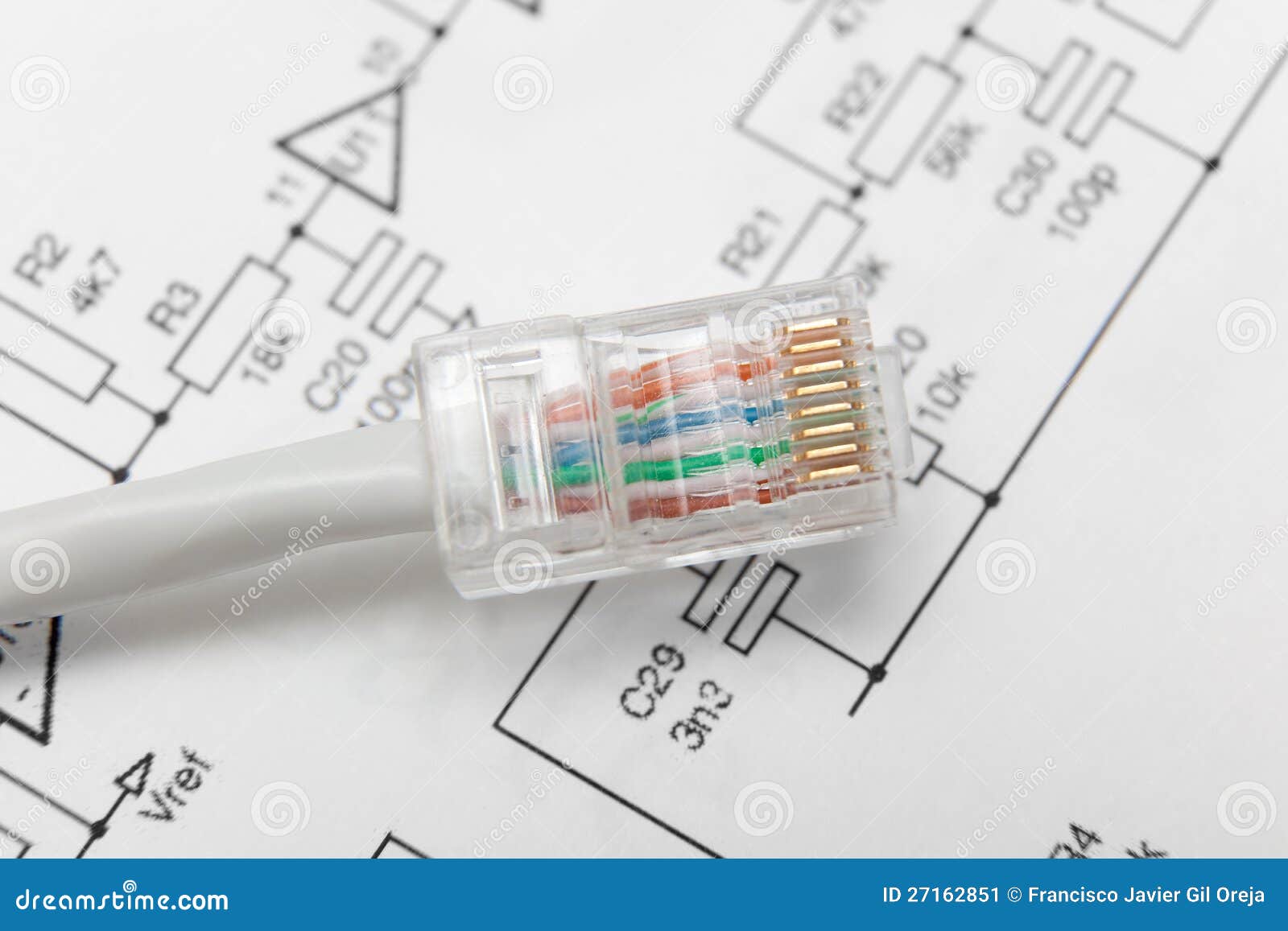 Cable De La Red De Ordenadores (RJ45) Imagen de archivo - Imagen de ...