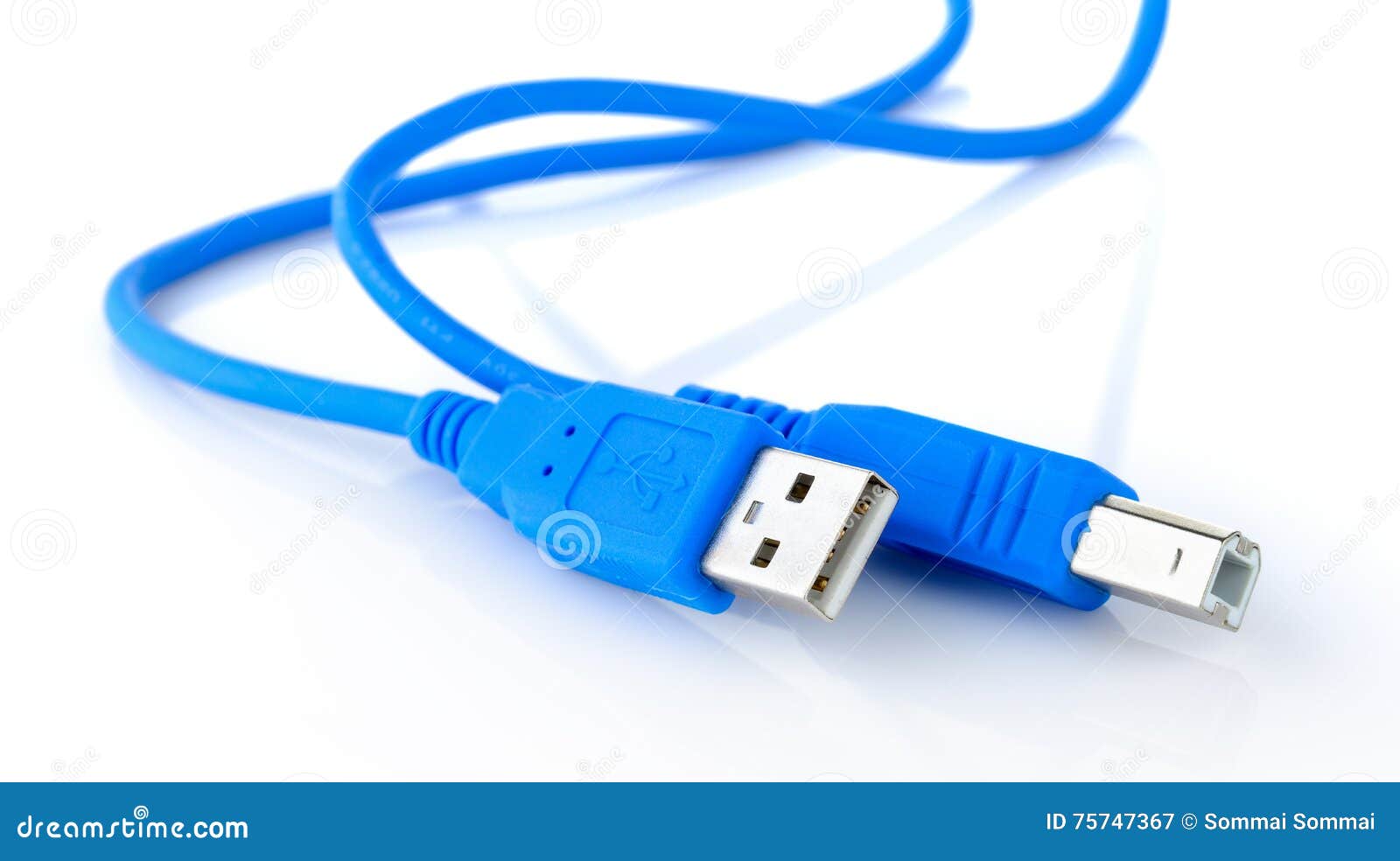 Cable del USB aislado imagen de archivo. Imagen de cable - 75747367